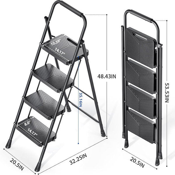WFX Utility™ This Black, Folding, Portable, Multi-Purpose Four-Step ...