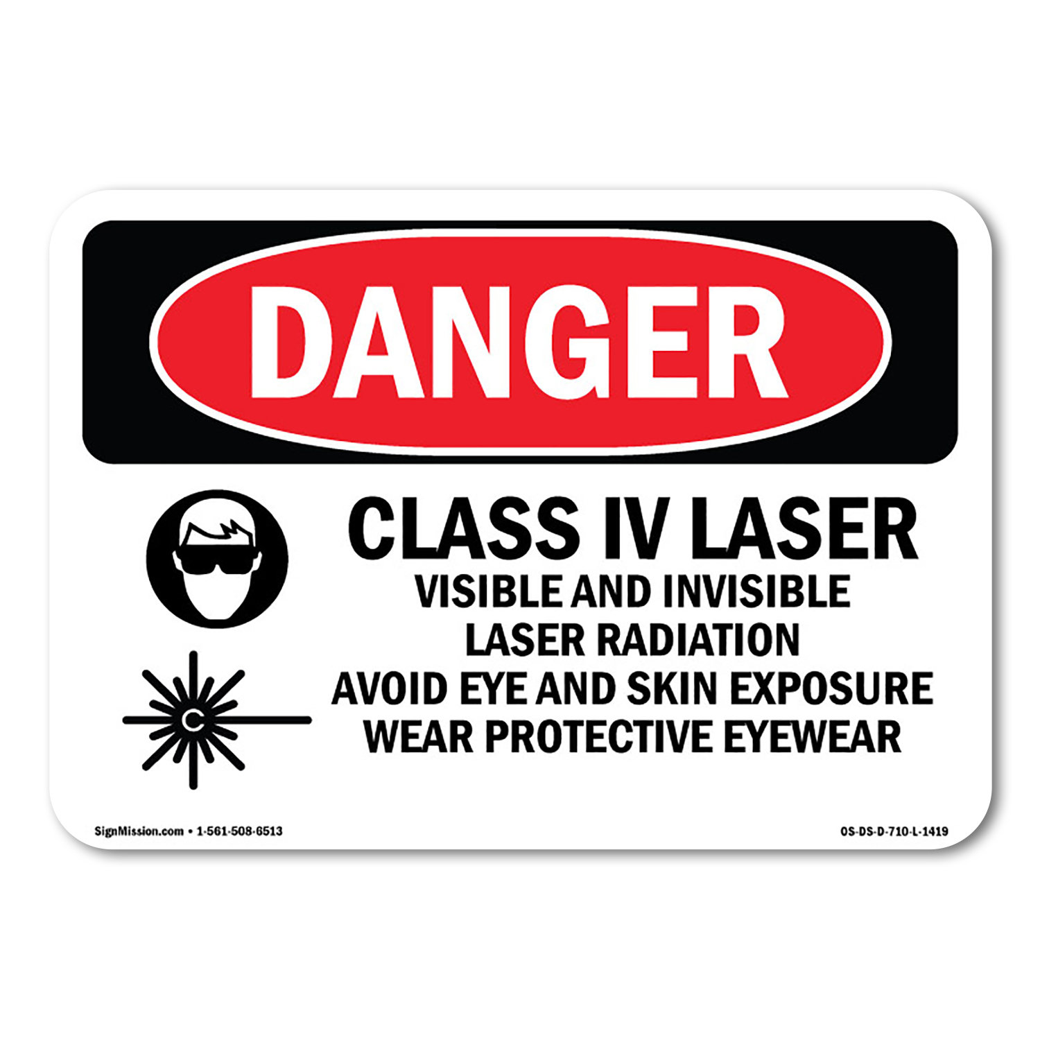 SignMission Class Iv Laser Visible And Invisible Decal 5" X 3.5" | Wayfair