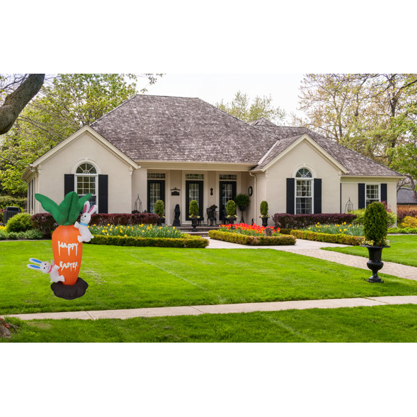 The Holiday Aisle® Easter Bunnies and Carrot Inflatable & Reviews | Wayfair