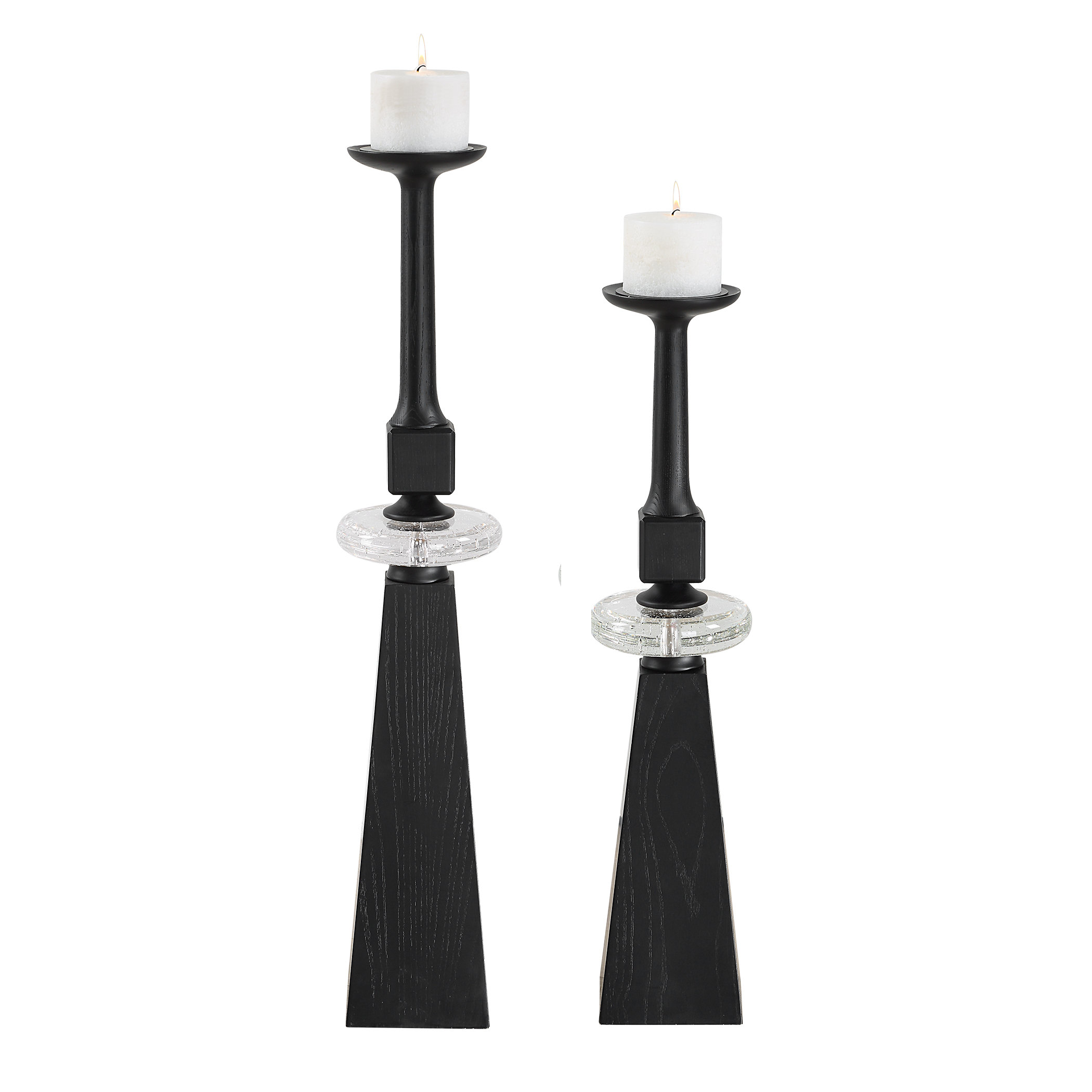 Uttermost Ebon Glow Floor Candleholders Set | Wayfair
