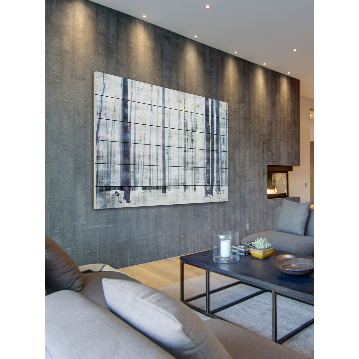 Parvez Taj 'Winter Trees' by Parvez Taj - Painting Print on White Wood ...