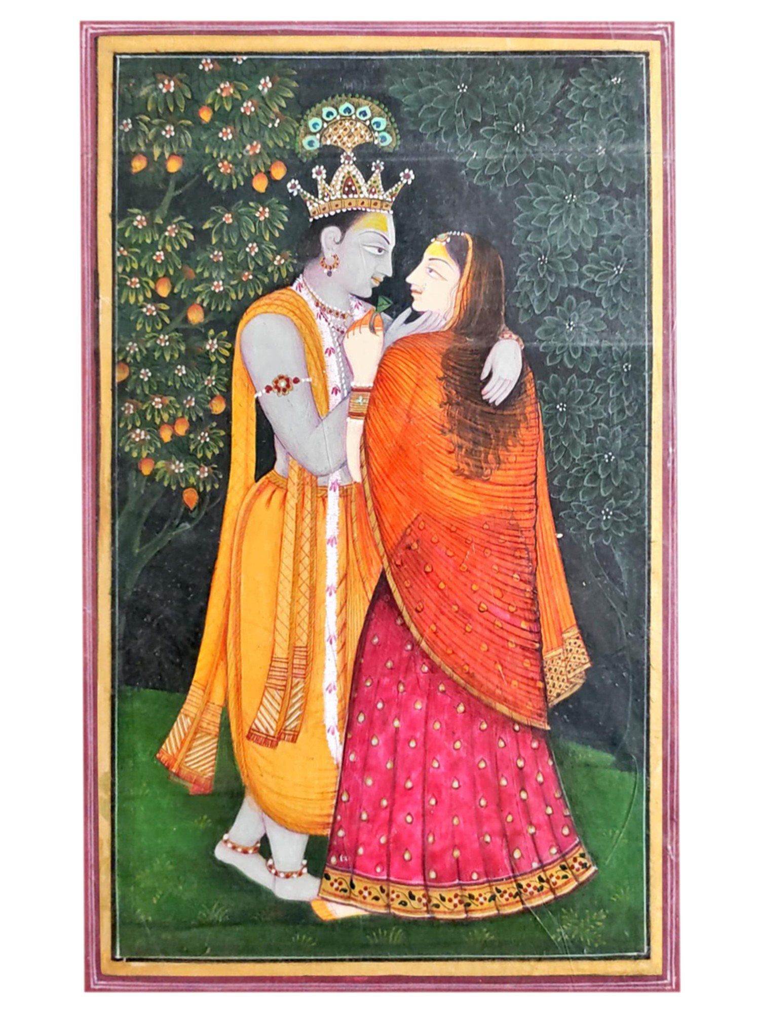Exotic India Radha Krishna Watercolor Painting By Gaurav Rajput | For ...