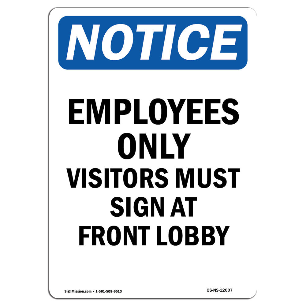 SignMission Employees Only Visitors Must Sign Sign | Wayfair