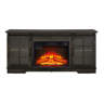 Gracie Oaks Saveena 59.13'' W Storage Credenza with Electric Fireplace ...