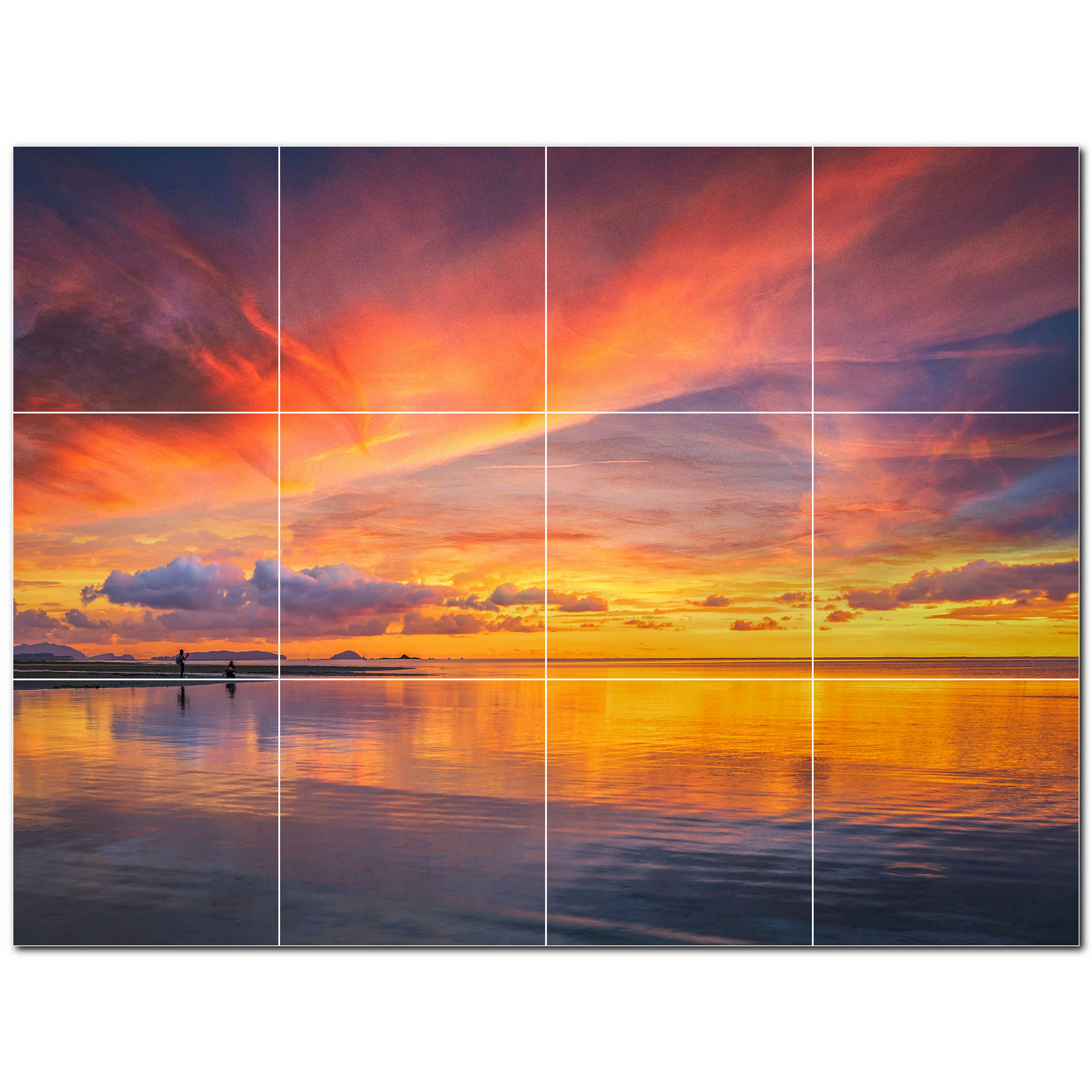 Picture-Tiles.com Sunset Photo 4.25'' x 4.25'' Satin Ceramic Decorative ...