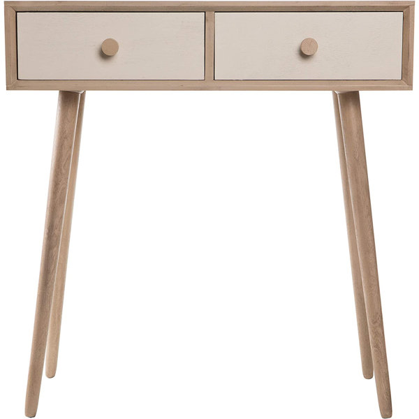 Corrigan Studio Barons Home Console White 2 Drawers With Oblique Legs ...