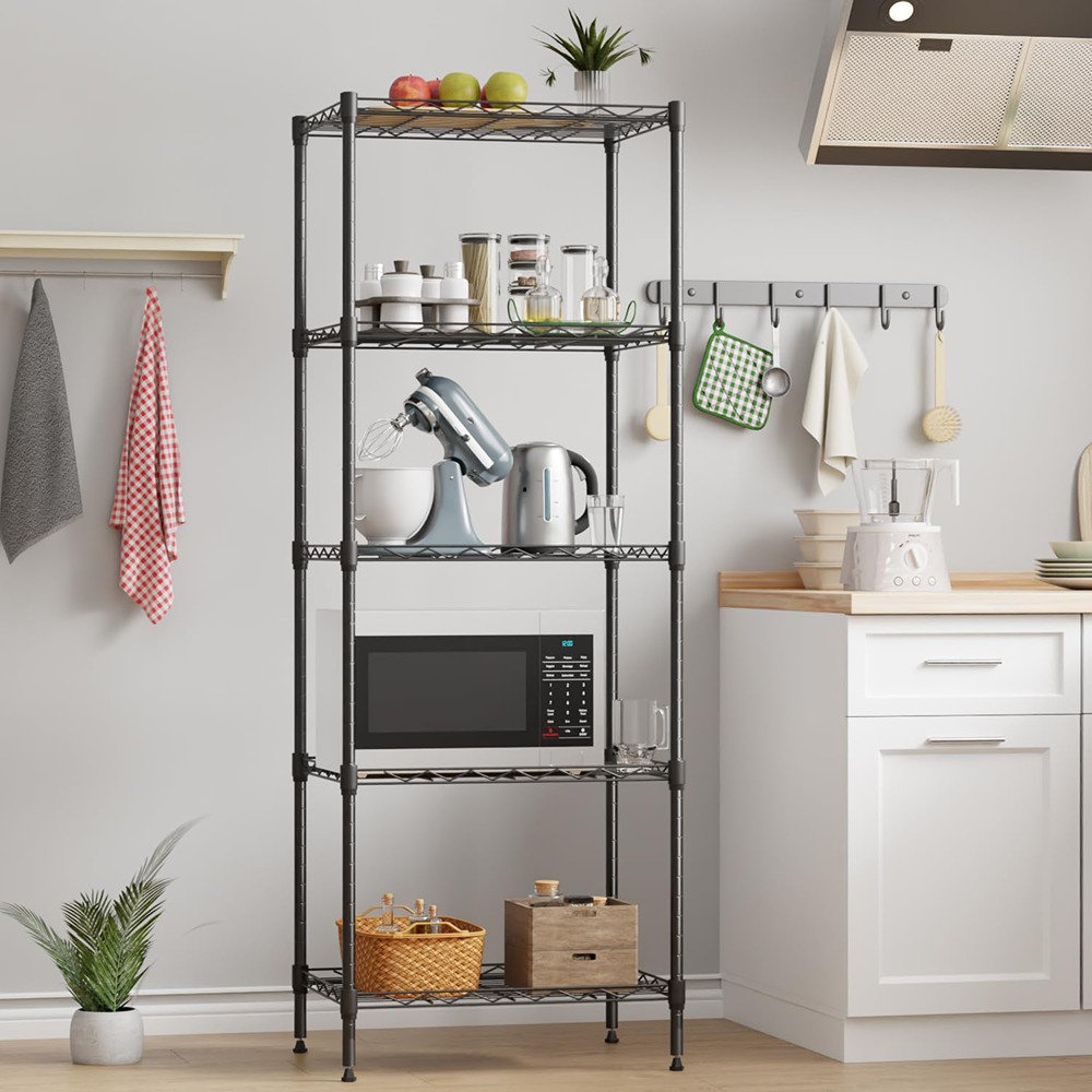 Rebrilliant Metal Frame Storage Shelves 5-Tier Wire Shelving NSF ...