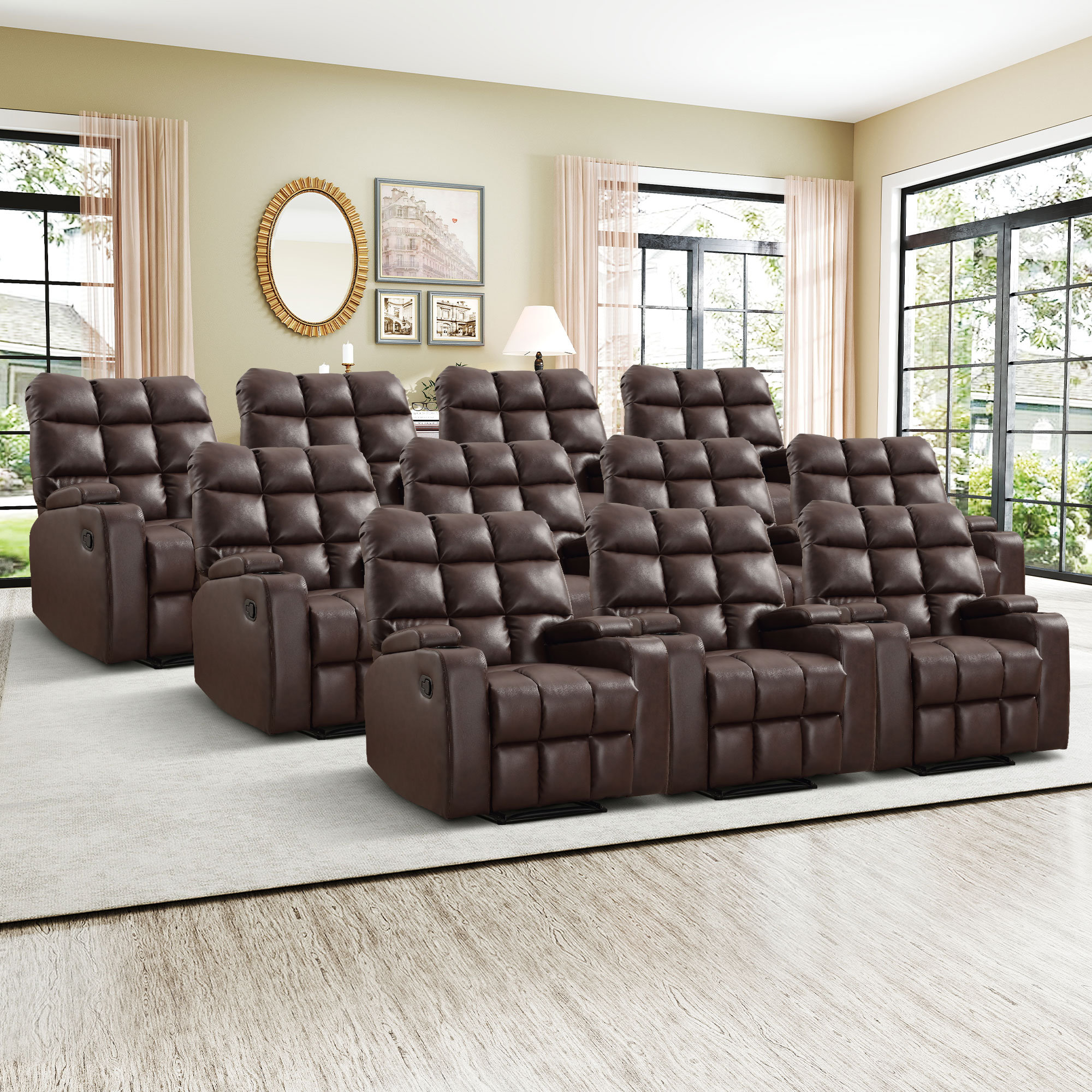 Ebern Designs Louisbourg 33.5" Wide Modern Faux Leather Soft Backrest ...