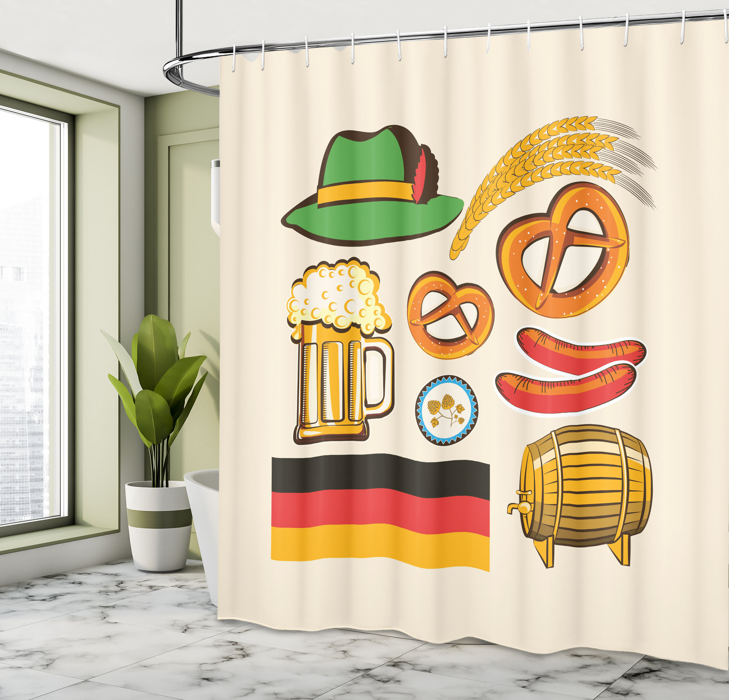 Ambesonne German Shower Curtain Wheat Beer | Wayfair