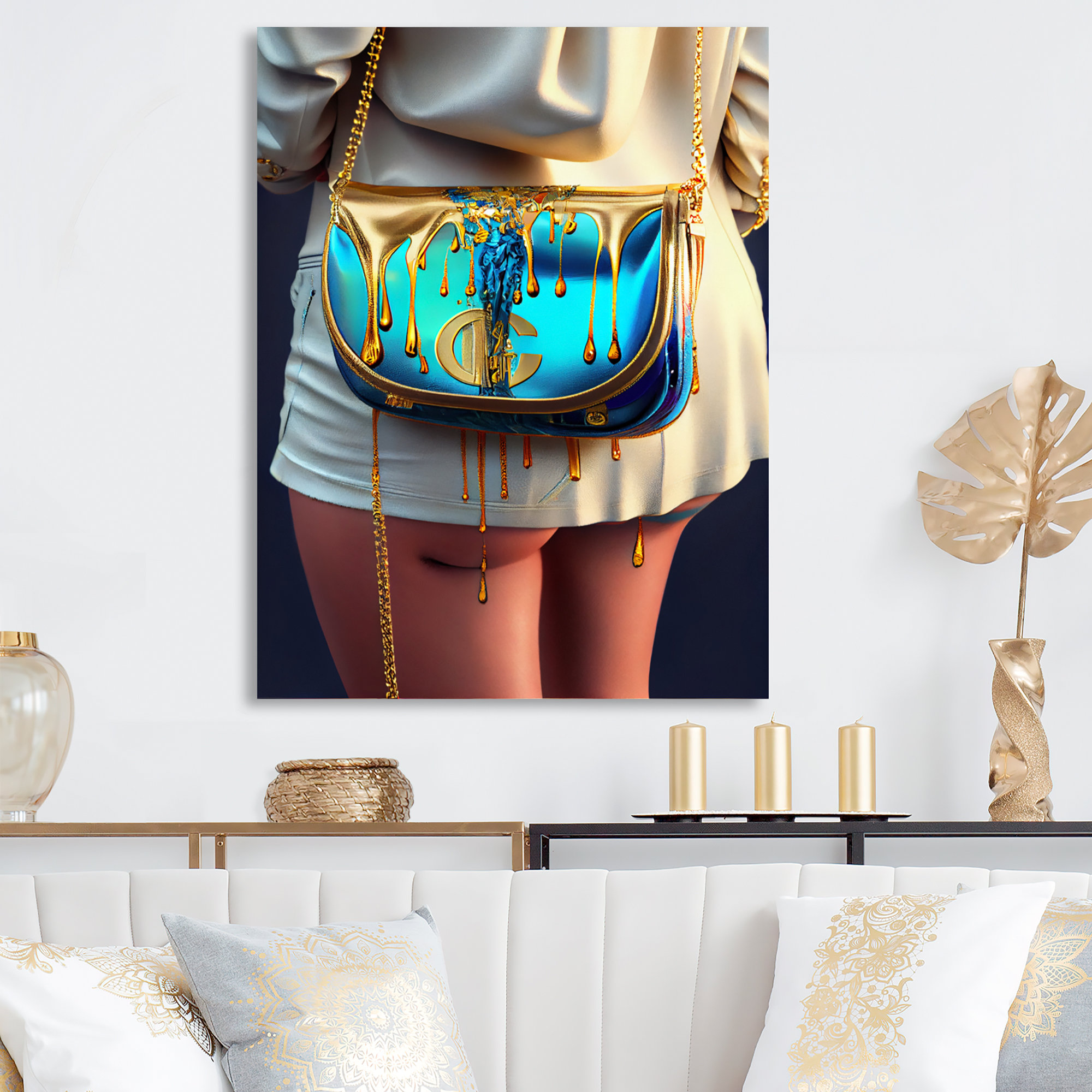 Design Art Fashion Girl Going out Tonight with G - Print on Canvas ...