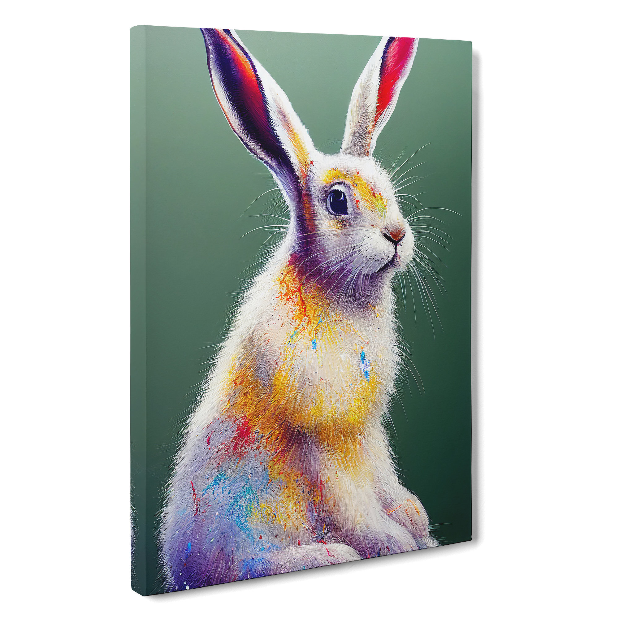 Brambly Cottage XC1022-1590X Colourful Hare No.1 - Wrapped Canvas ...