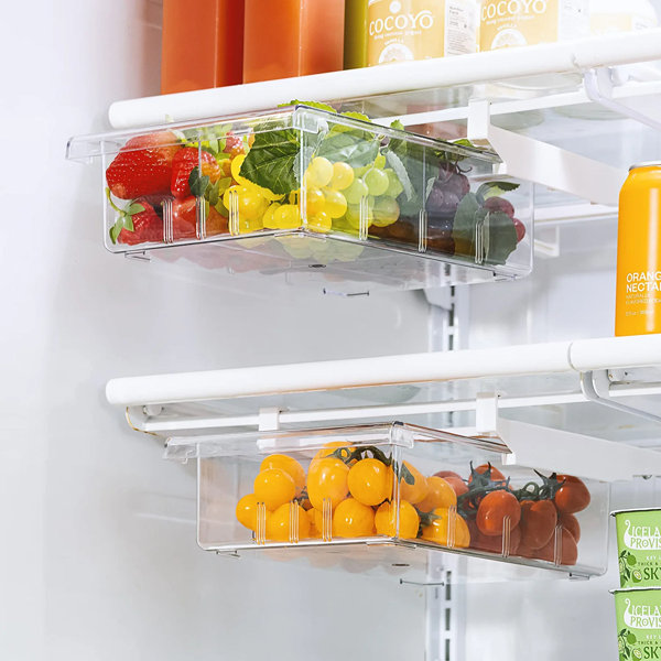 Sorbus Clear Acrylic Pull Out Fridge Drawer with Handle 2 Pack | Wayfair