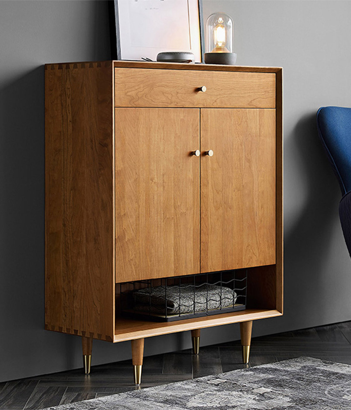 Finesse Furni Simple solid cherry wood shoe cabinet | Wayfair