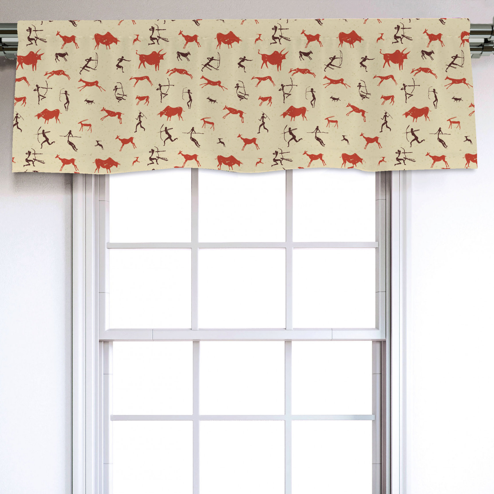 East Urban Home Deer Hunting 54" Window Valance | Wayfair