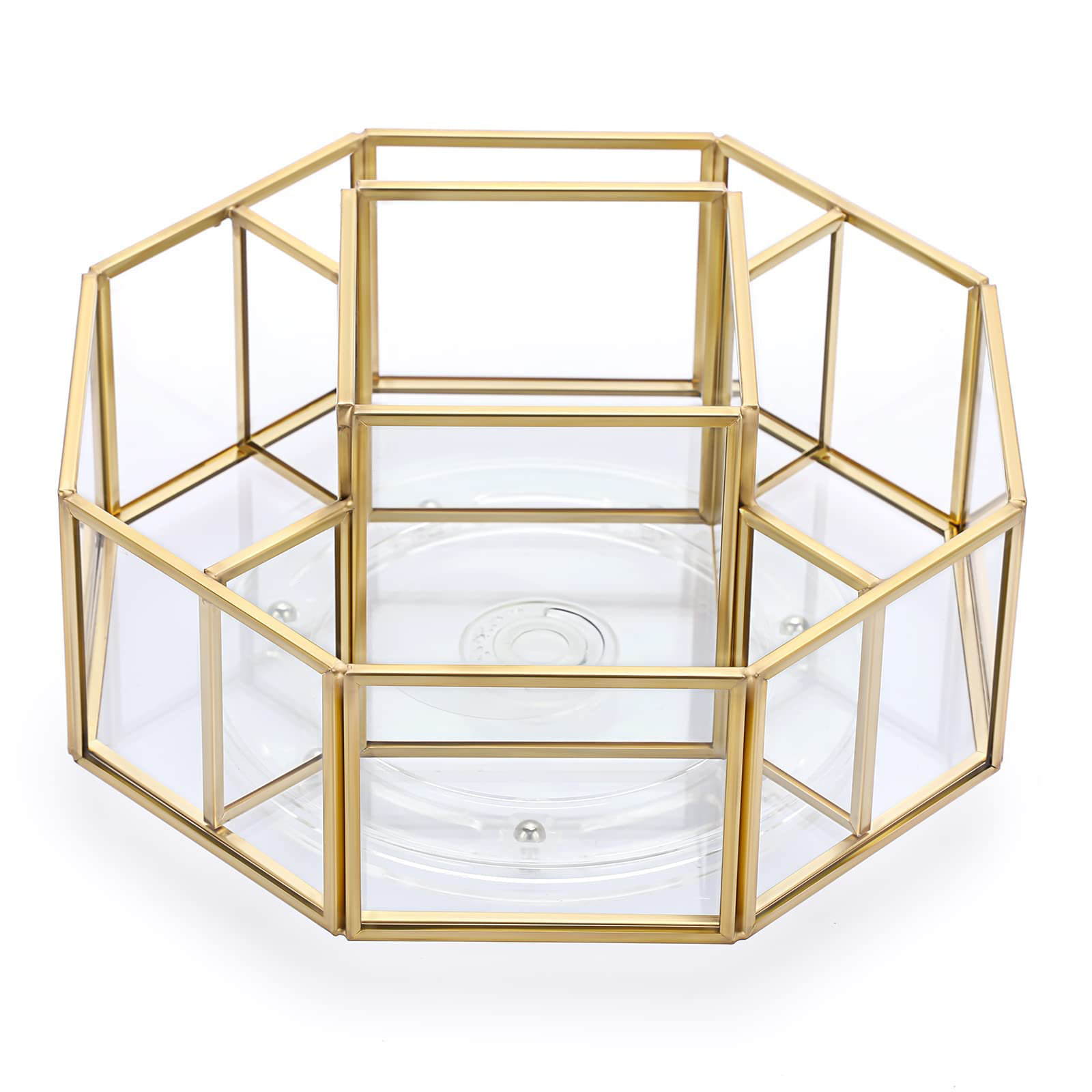 Everly Quinn 360 Degree Rotating Makeup Organizer- 5 Slots Gold Metal ...