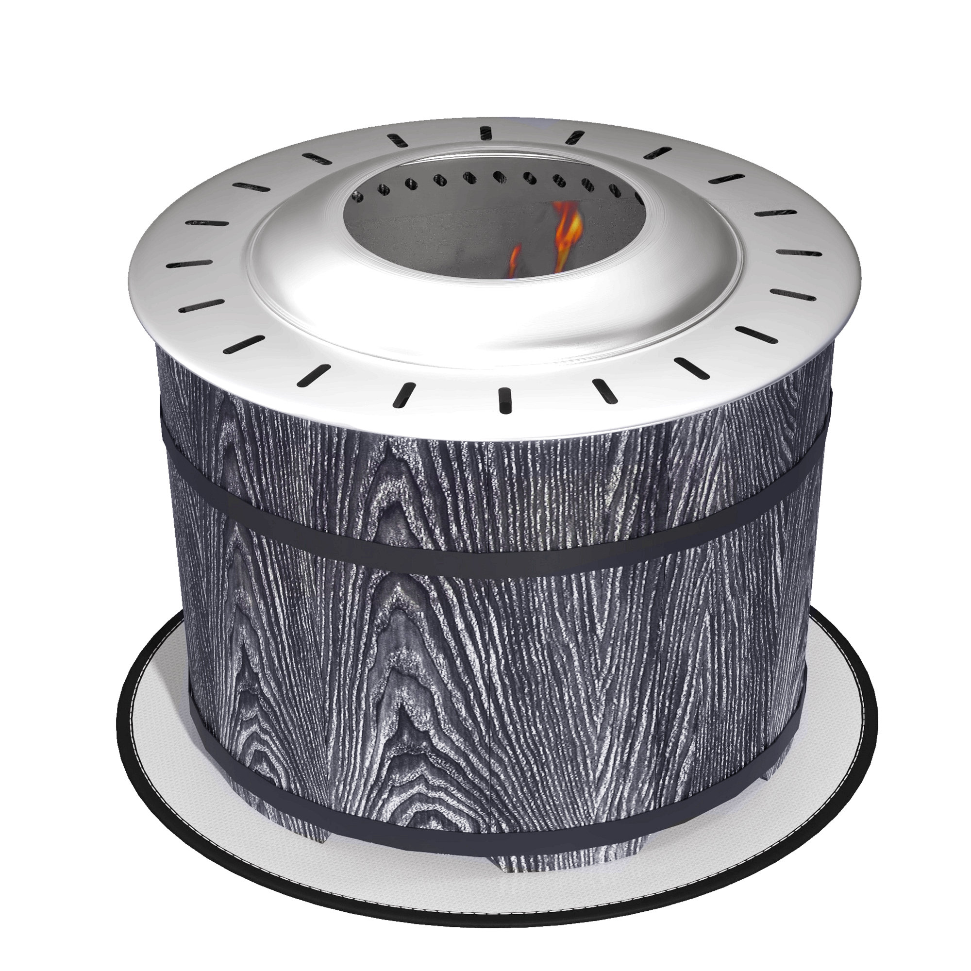 SHANRUGUOJI Foyer d'extérieur sans fumée avec tapis ignifuge Outsunny ...