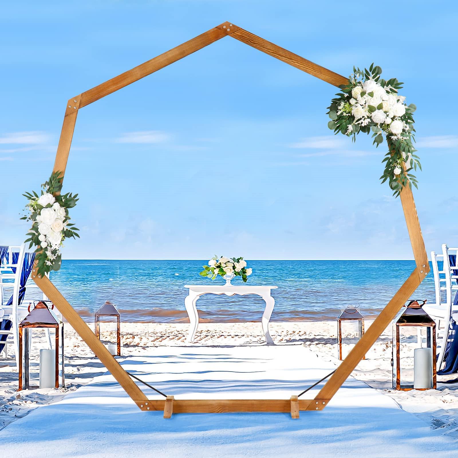 IFBECT Heptagonal Wooden Arch 7.2FT Backdrop Stand | Wayfair