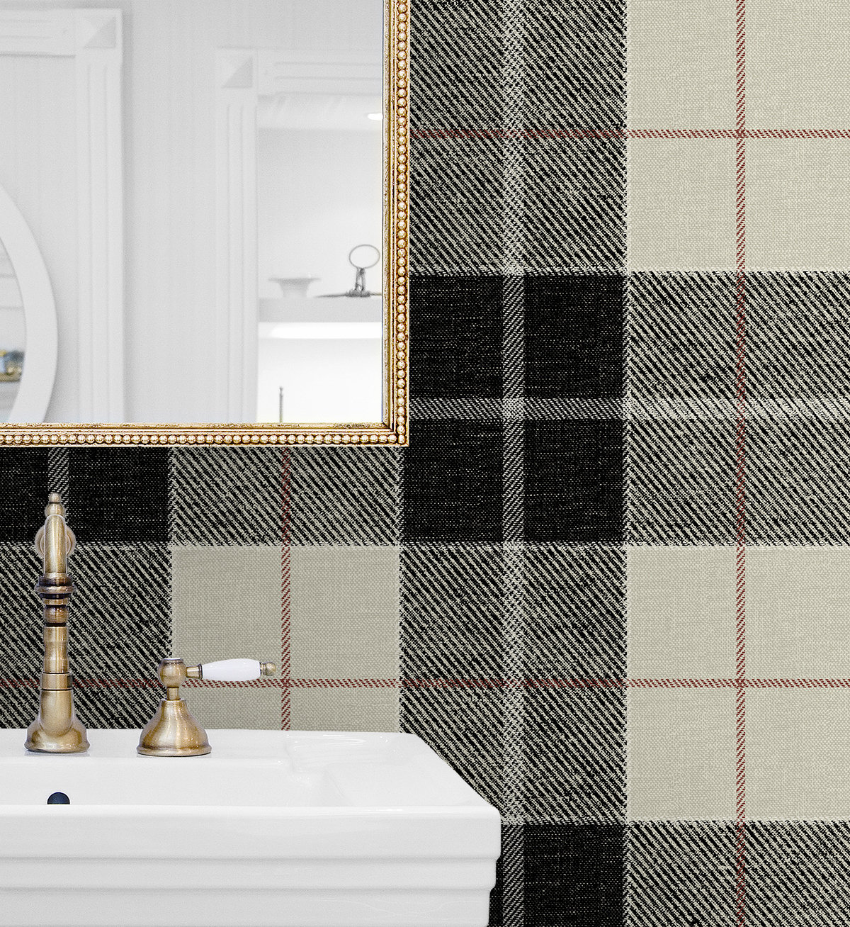 Gracie Oaks Blacksmith & Red Altarinda Plaid Peel And Stick Wallpaper ...
