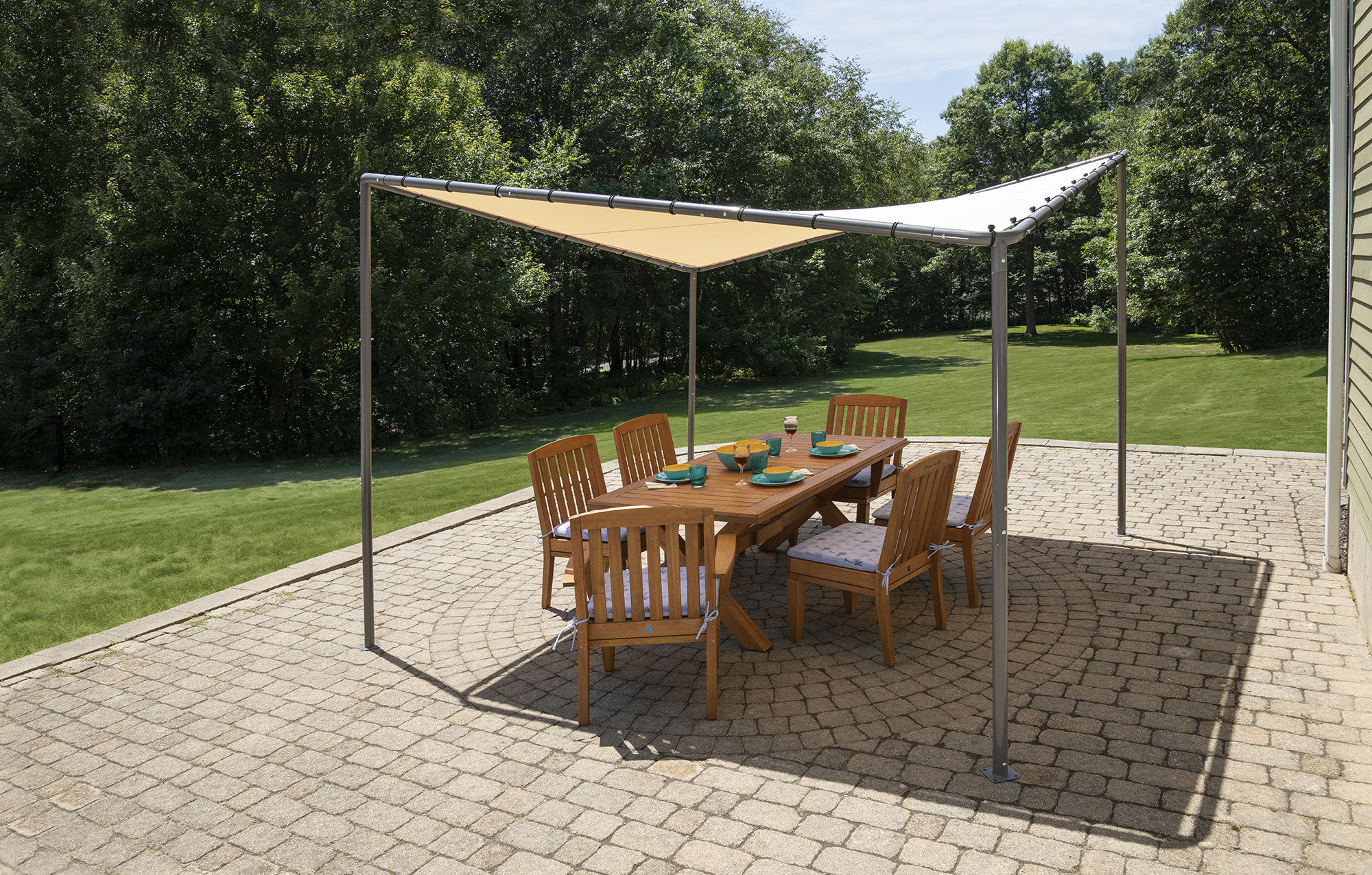 ShelterLogic 10x10 Del Ray Gazebo Canopy Charcoal Frame Tan Cover | Wayfair