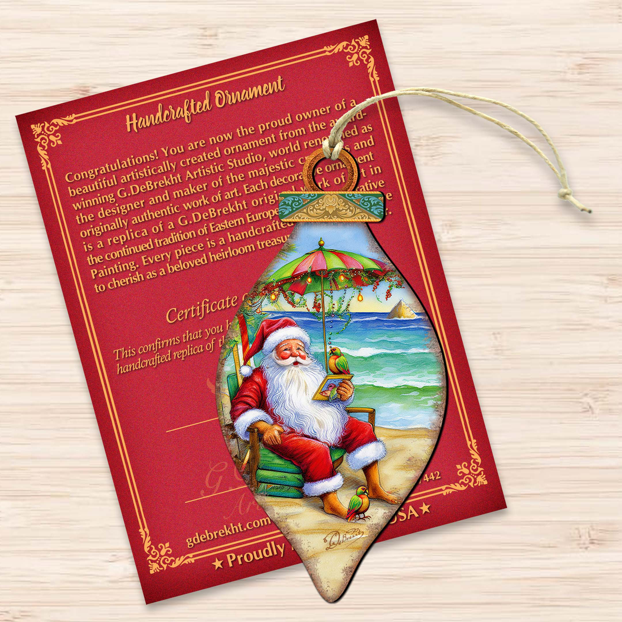 Designocracy Beach Themed Ornaments - Santa On The Beach Wooden ...