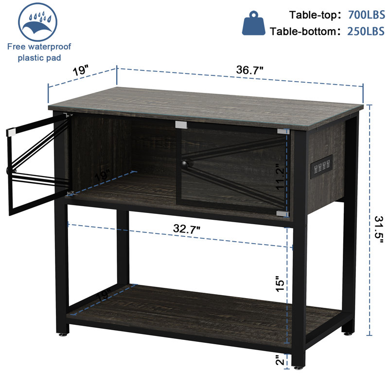 Archie & Oscar™ 40 Gallon Aquarium Stand With Storage and Built-In ...