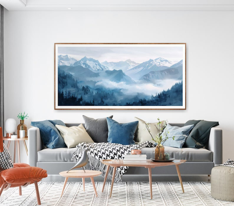 ART TERRITORY Watercolor North Cascades National Park Poster, Blue Wall ...