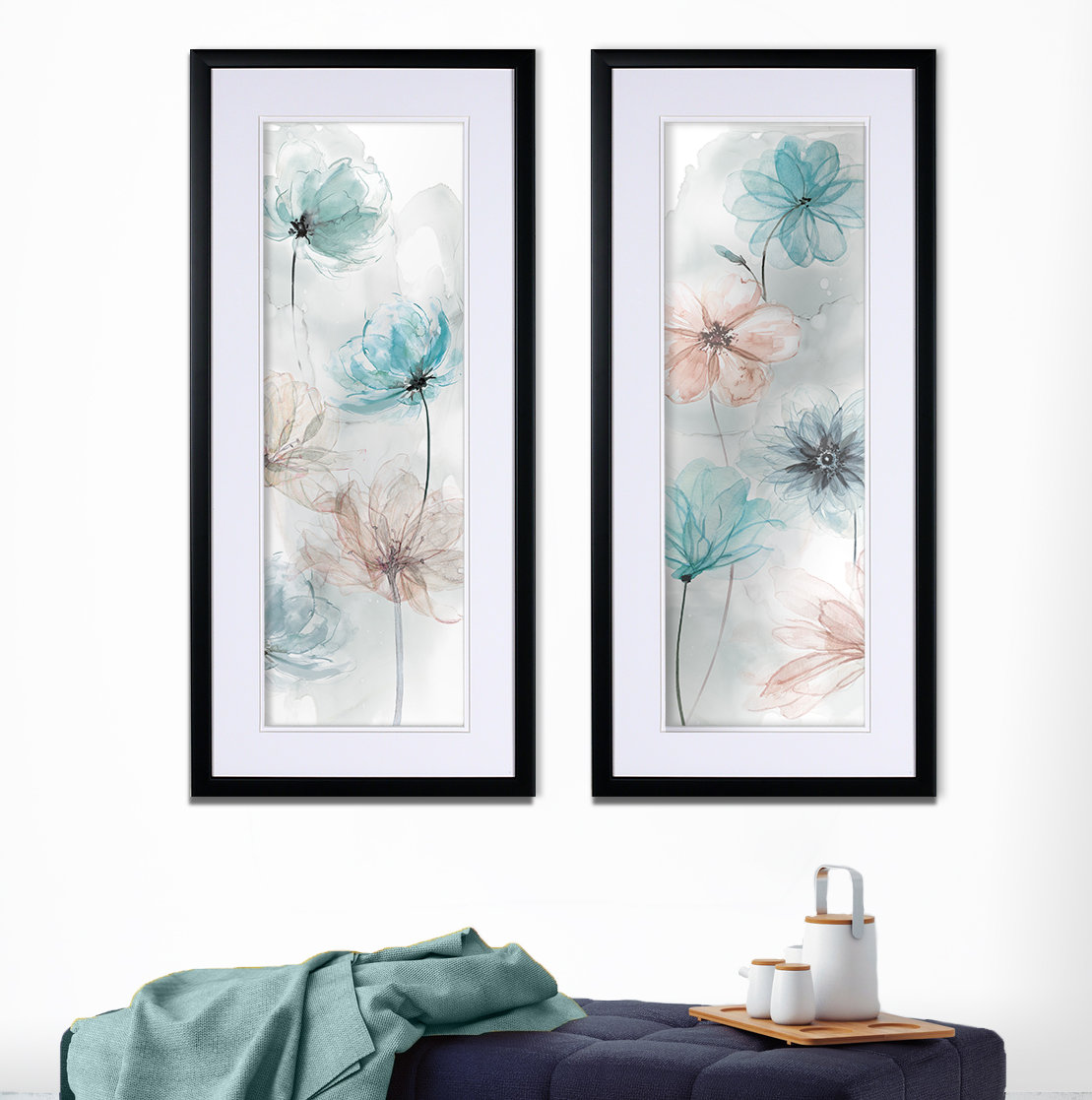 Winston Porter 'Transparent Rain' 2 Piece Framed Acrylic Painting Print ...