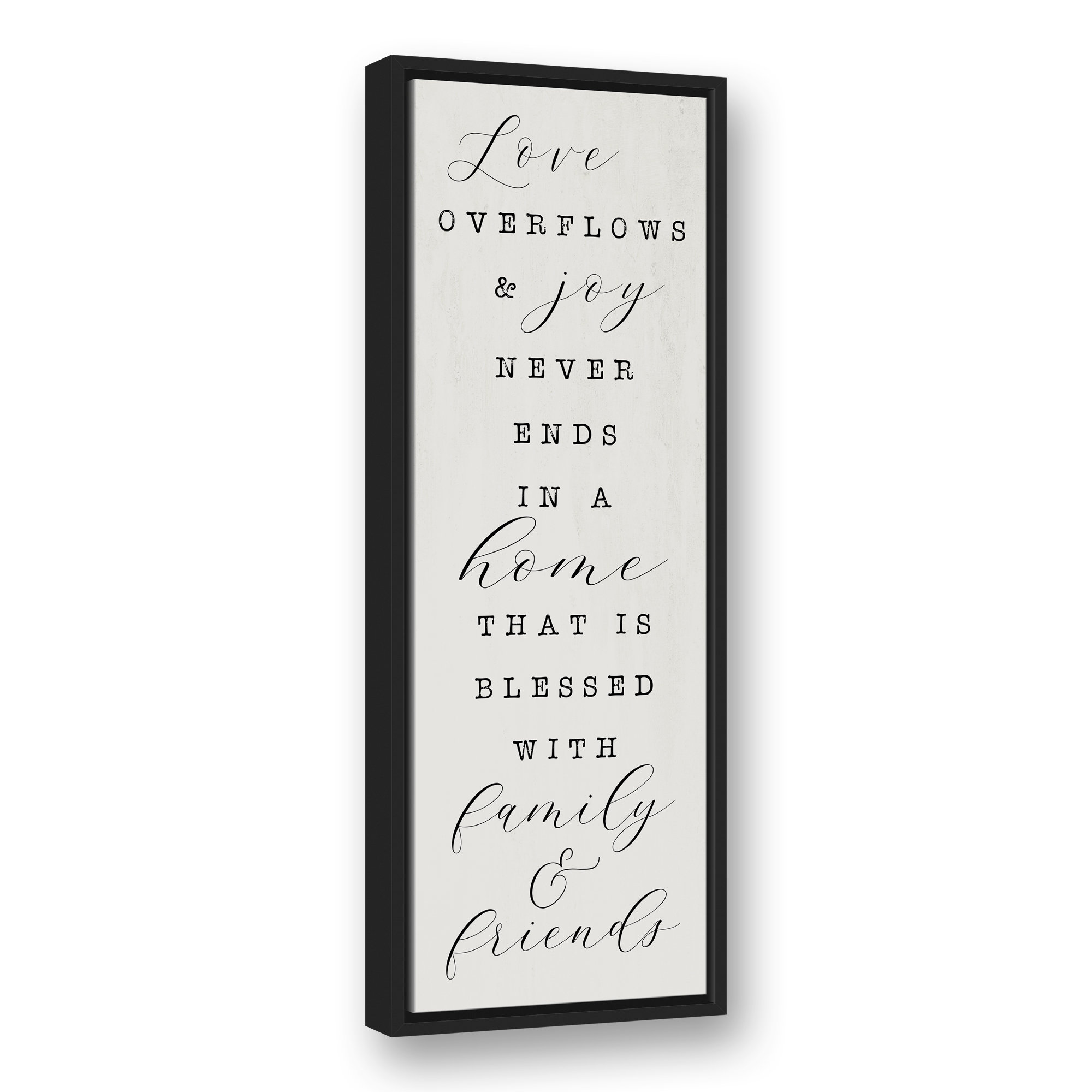 Trinx Love Overflows - Textual Art Print on Canvas | Wayfair