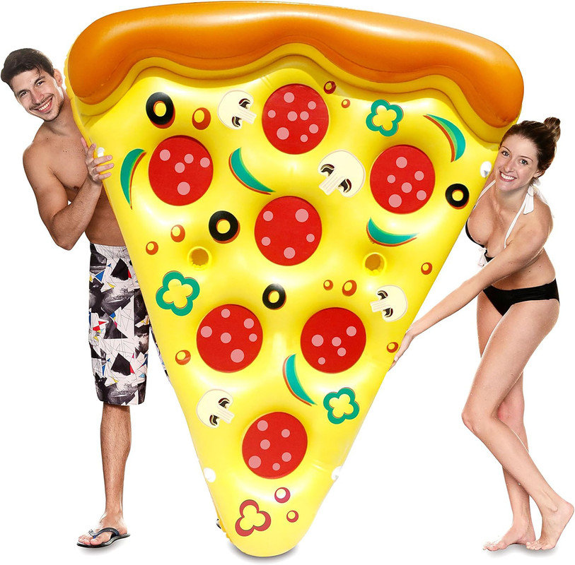 Fairub Inflatable Pizza Slice Pool Float, Fun Pool Floaties, Swim Party Toy, Summer Pool Raft (1 ...