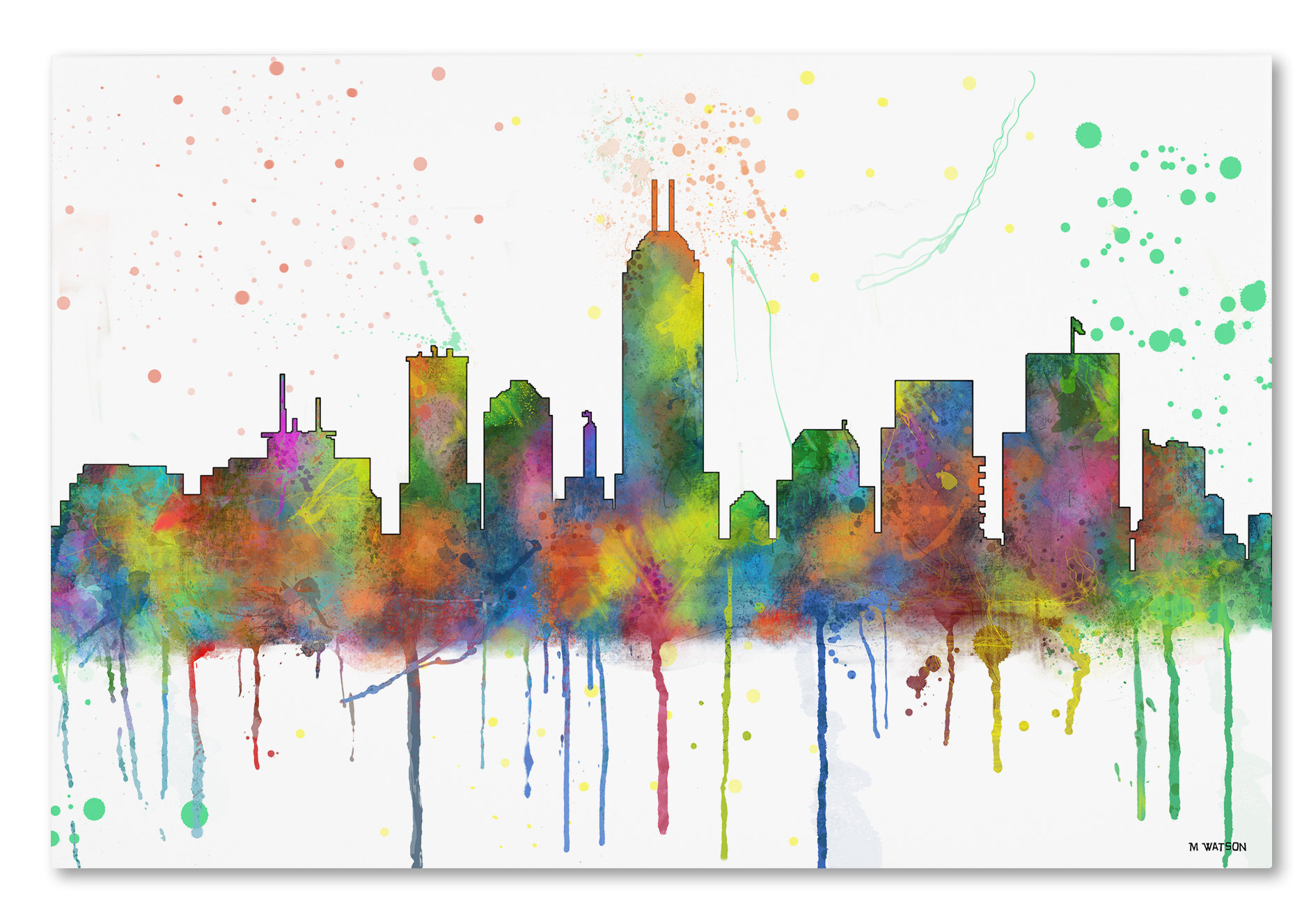 Ebern Designs 'Indiana Indianapolis Skyline Mclr-1' Graphic Art Print ...