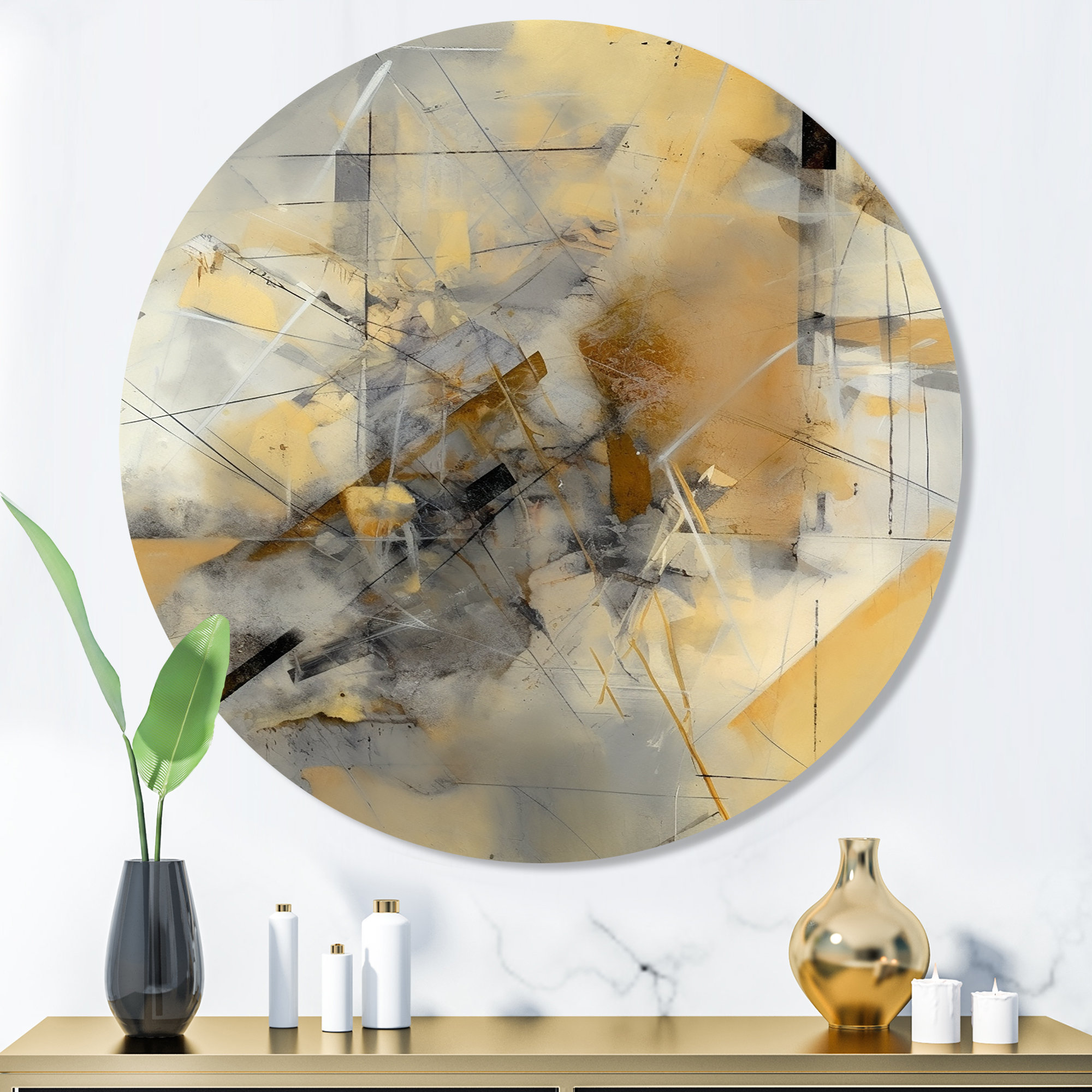 Ivy Bronx Yellow And Grey Beyond The Canvas II - Abstract Painting ...