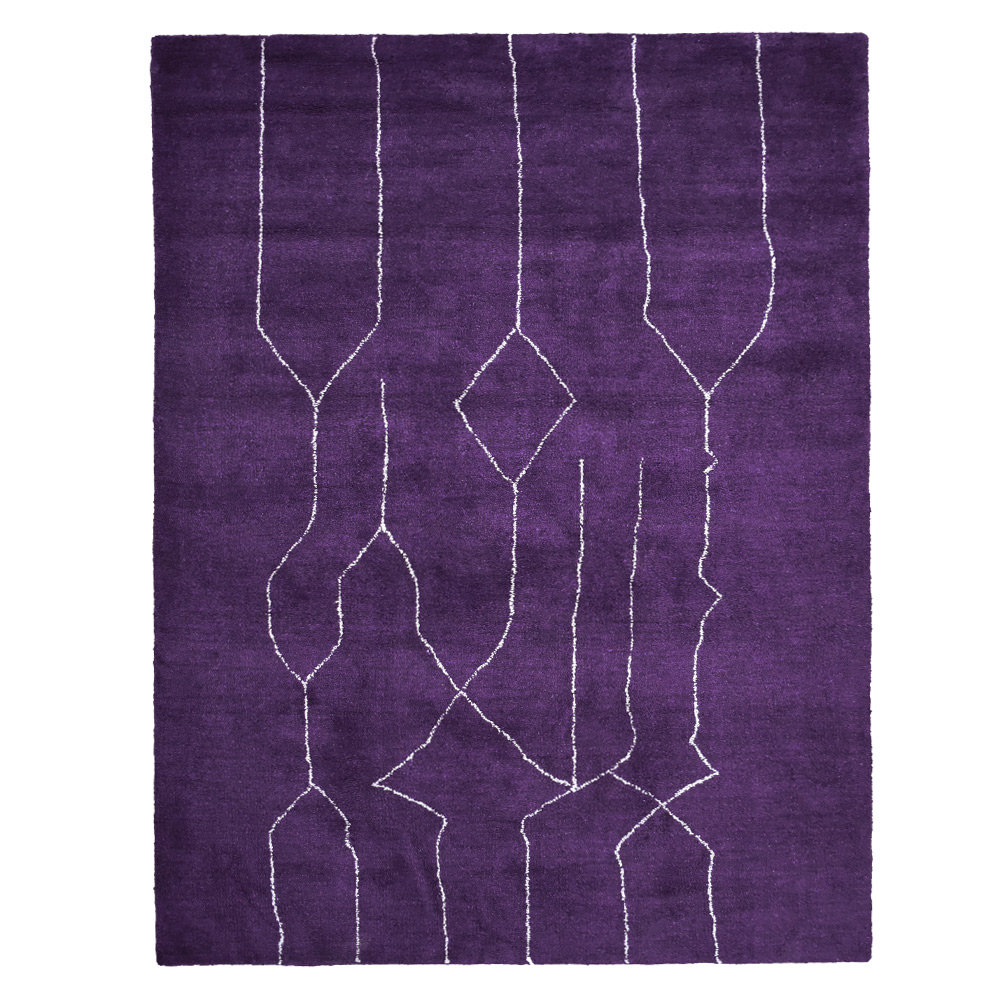 Foundry Select Cahanding Hand Knotted Loom Silk Mix Area Rug : Purple ...