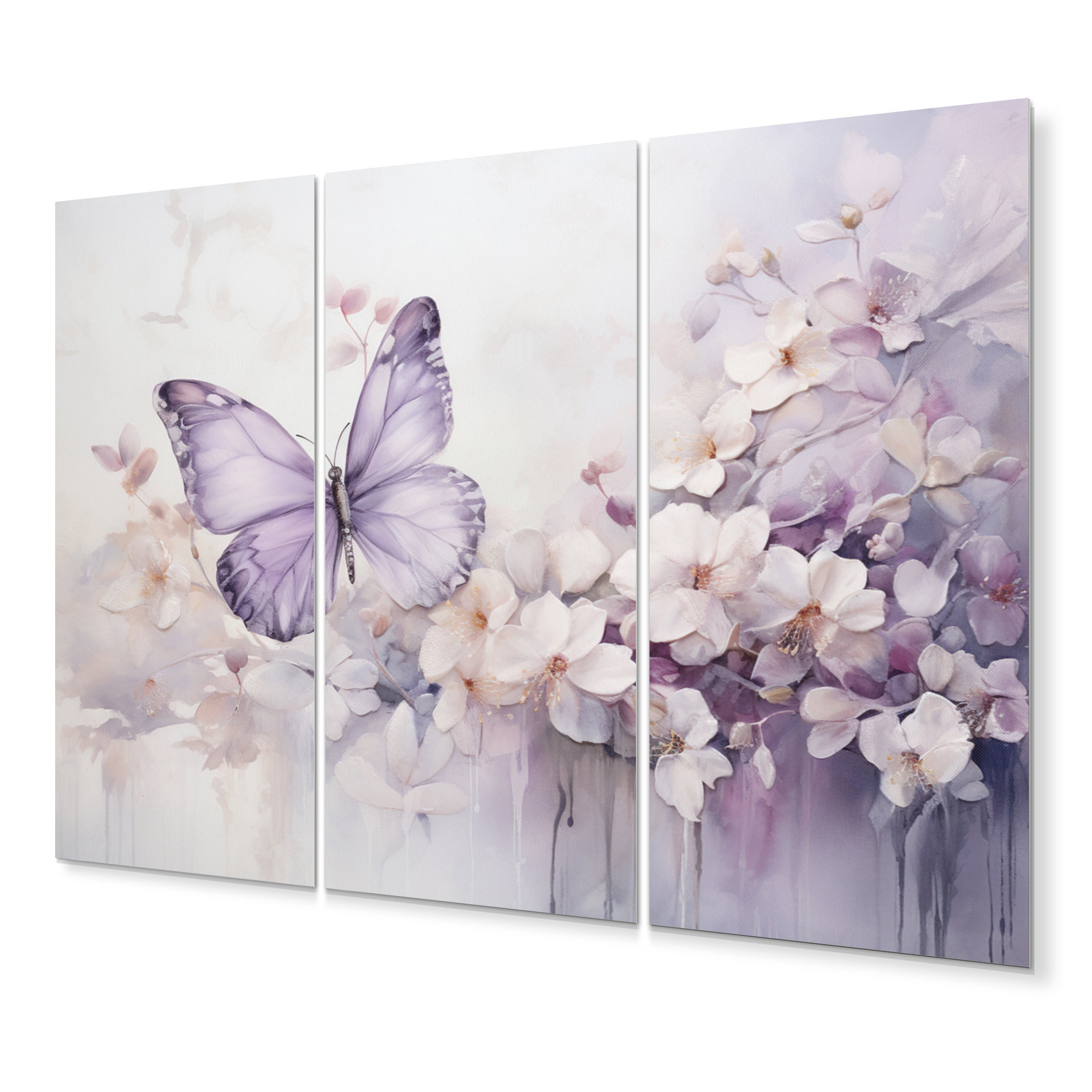August Grove® Purple Butterfly Enchanted Flight II - Animals Metal Wall ...