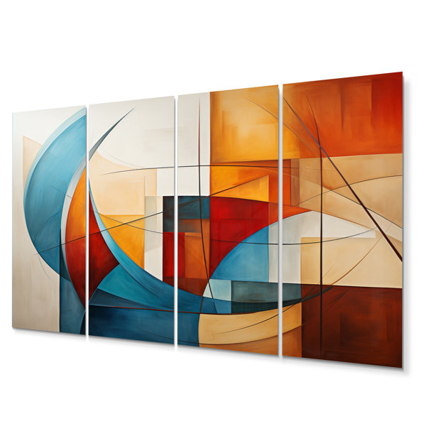 Design Art Cubism Geometric Portrait IX - Cubism Metal Art Print Set ...