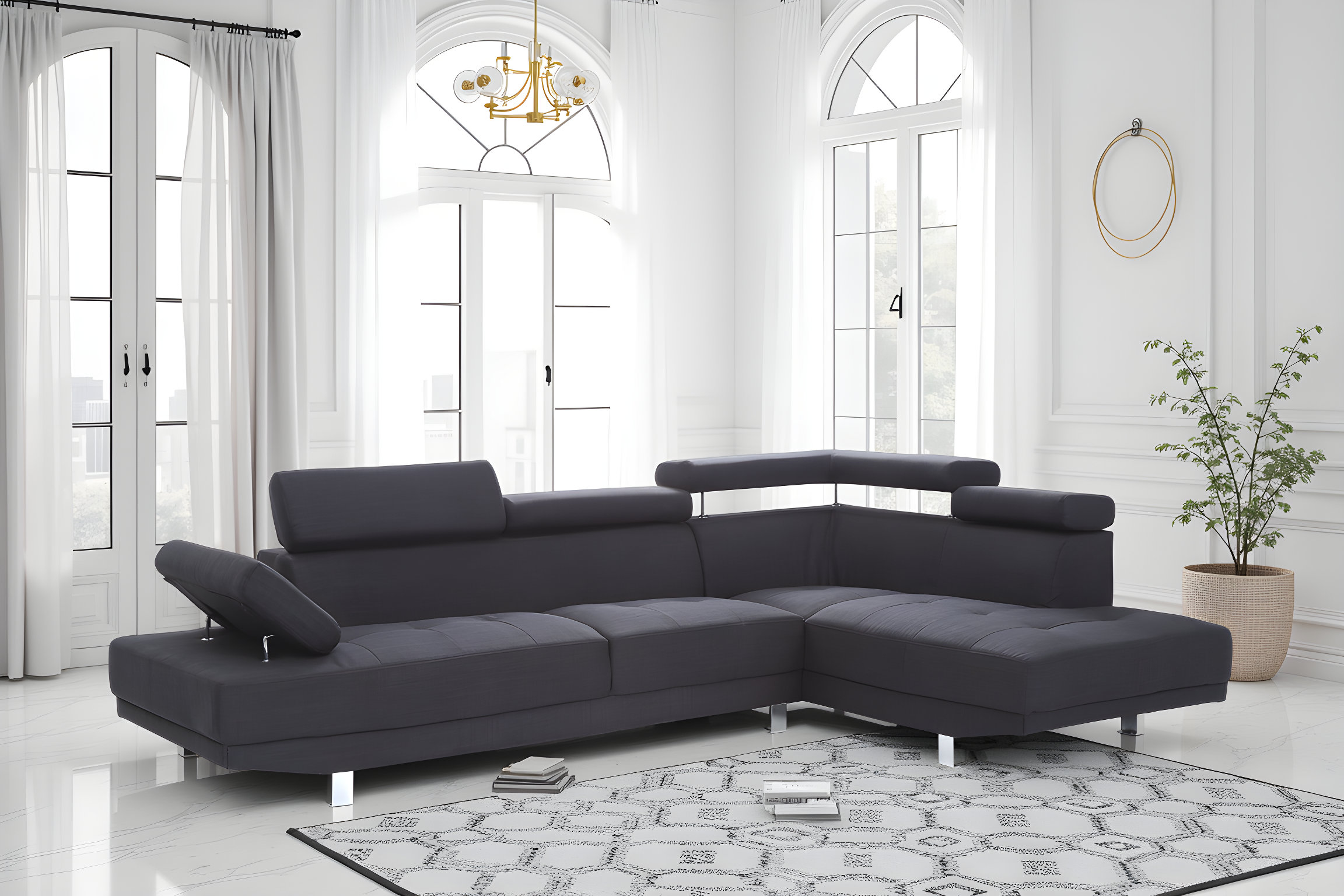 Ivy Bronx Shantea Fabric Sectional - Wayfair Canada