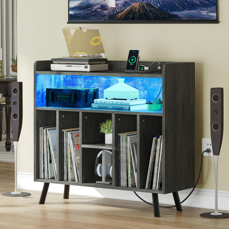 Latitude Run® Record Player Audio Rack | Wayfair