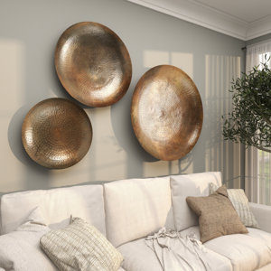 Langley Street® Metal Large Metallic Disk Plate Home Wall Decor ...