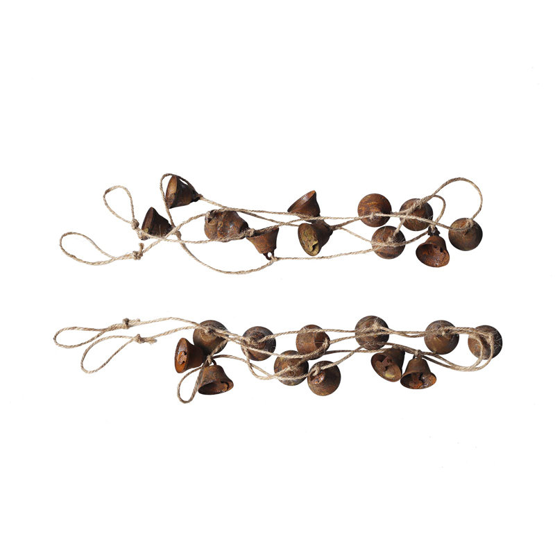 The Holiday Aisle® 2pcs Rust Bell Hanging String of 12 Bells Christmas ...