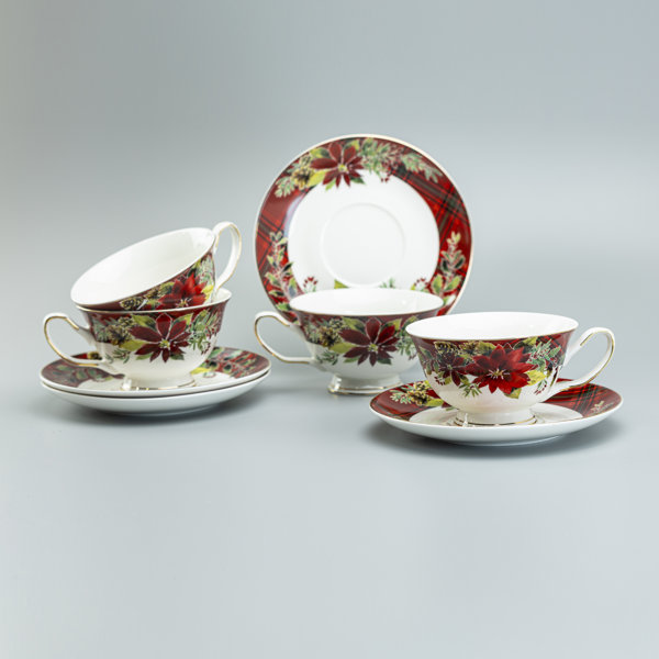 Grace's Tea Ware Porcelain Red Poinsettia 11-Piece Tea Set & Reviews ...