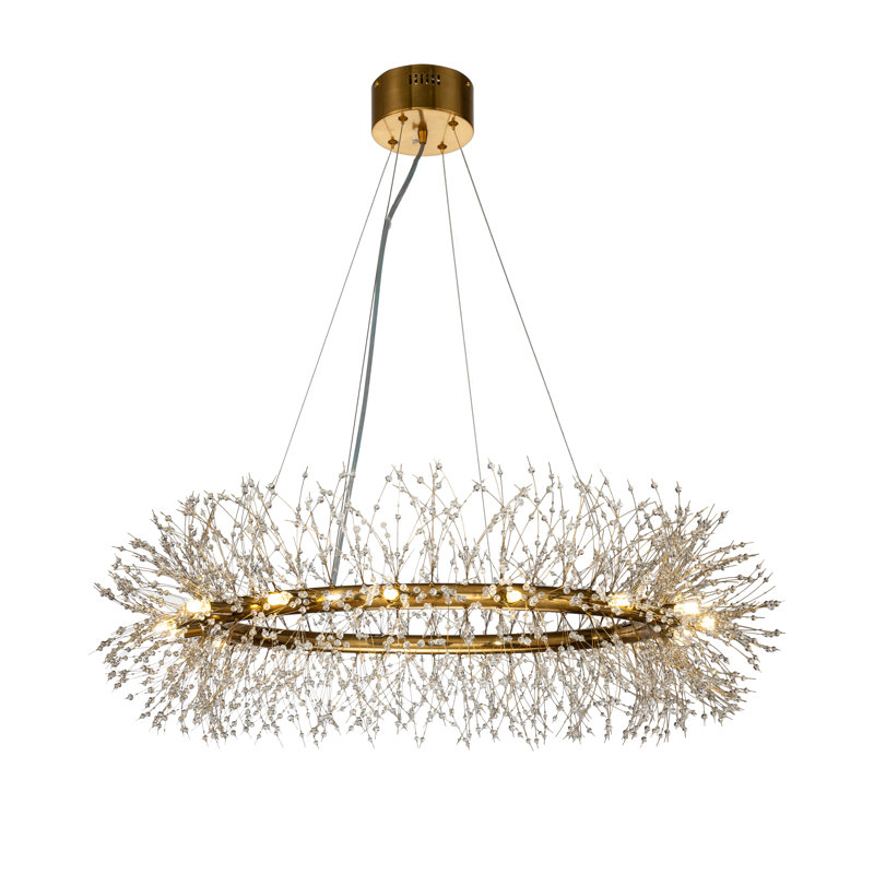 Everly Quinn Galewood 16-lights Wagon Wheel Firework Crystal Chandelier ...
