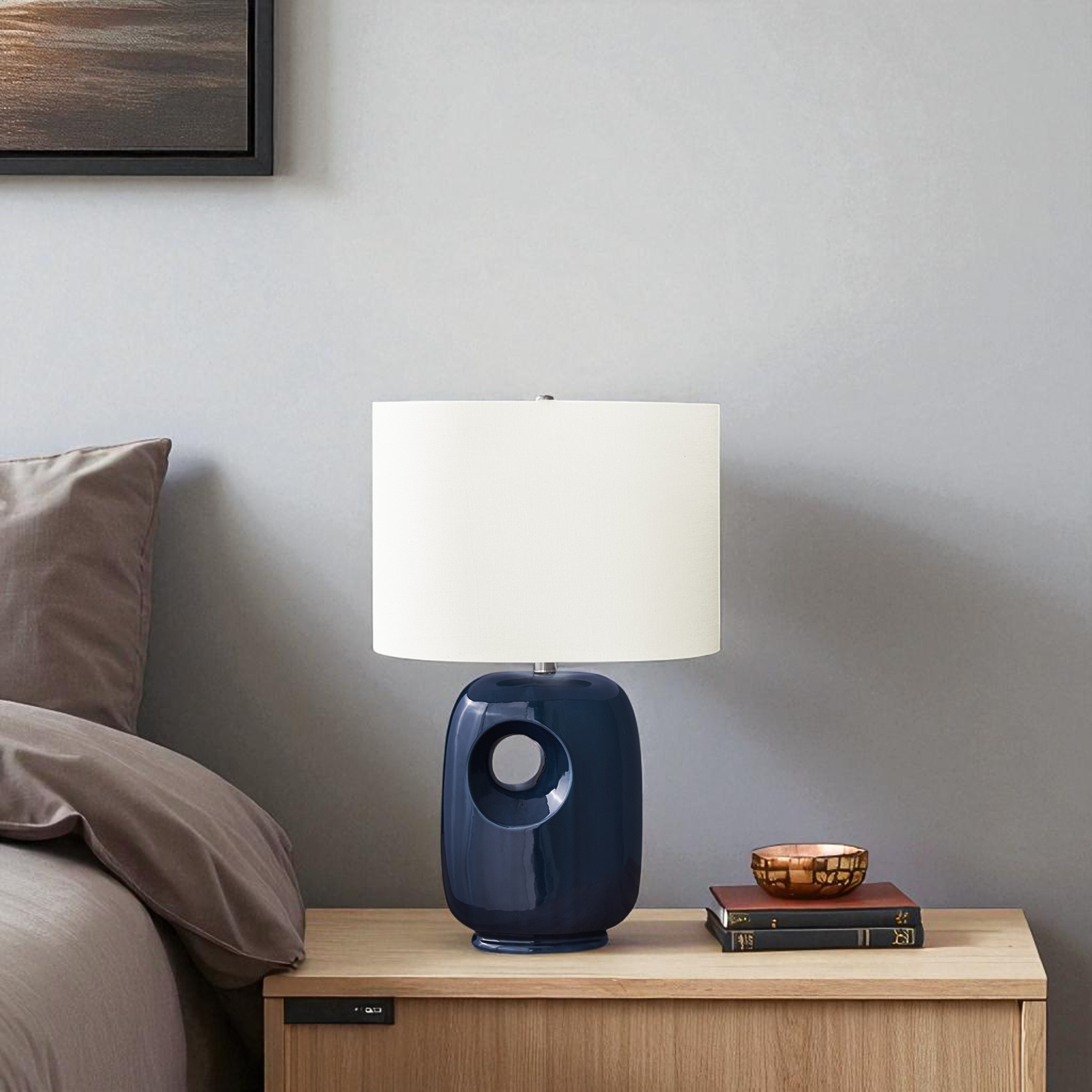 Livi Homes Regis Blue Ceramic Table Lamp - Wayfair Canada