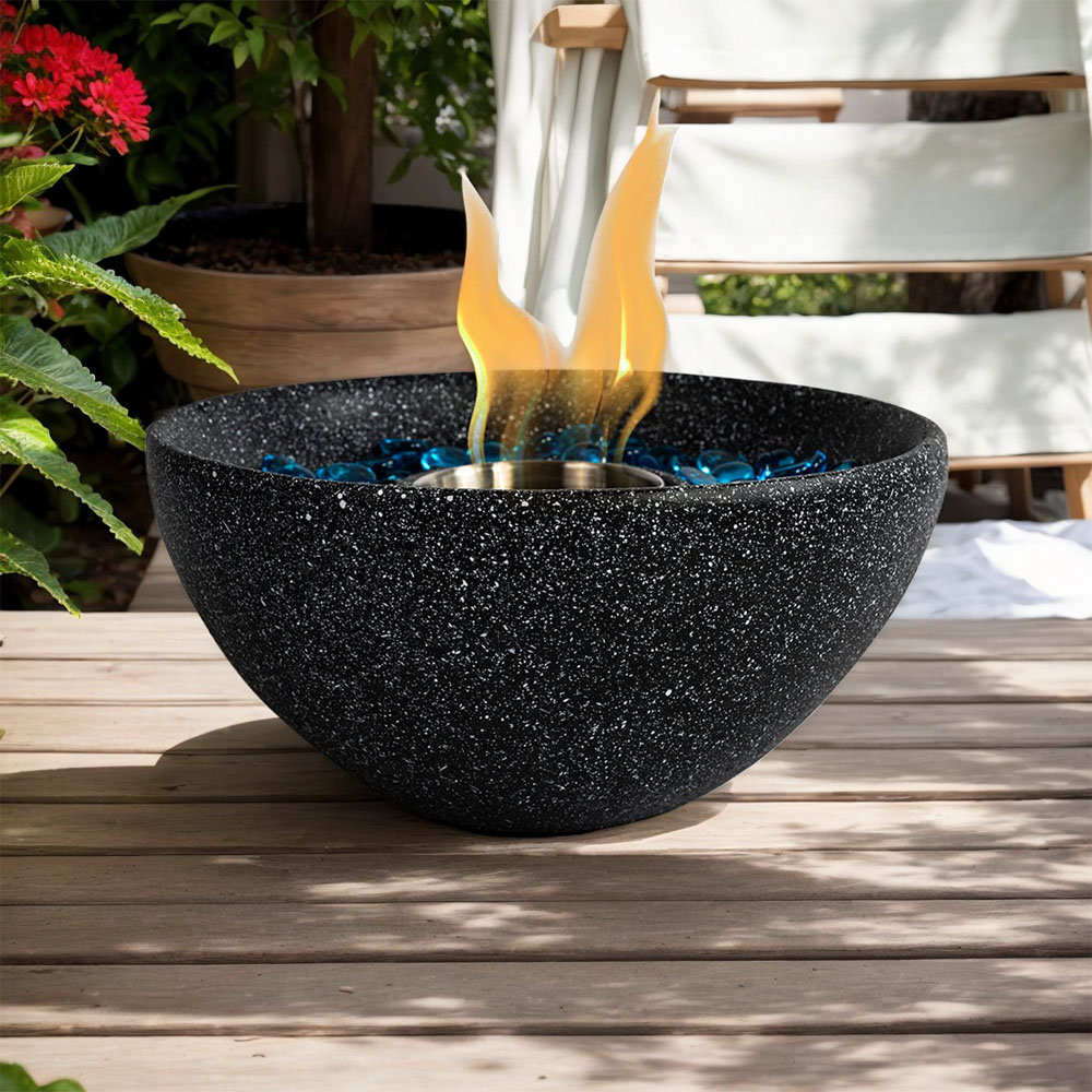 iYofe Mini Round Concrete Ethanol/Gel Tabletop Fire Bowls Basin – Table ...