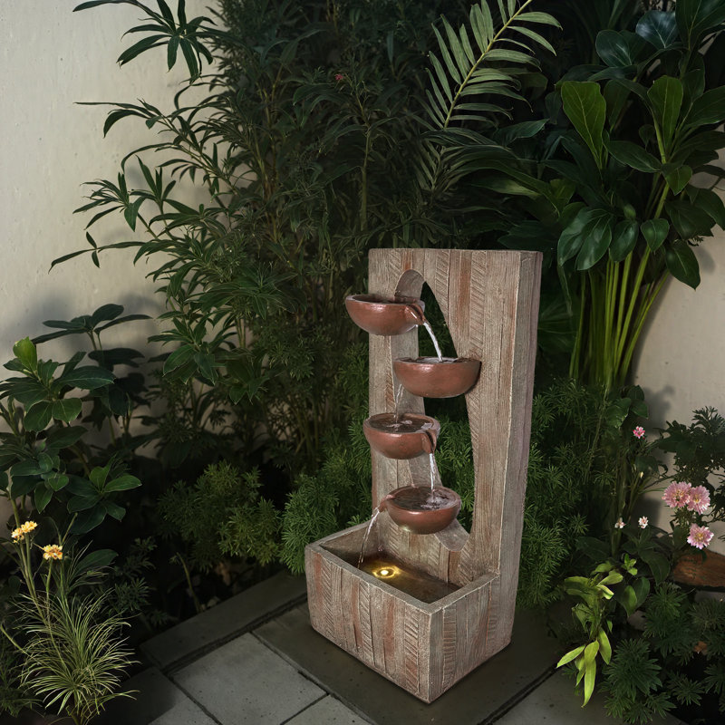 Red Barrel Studio® Three Cascading Basins Fountain Weather Resistant ...