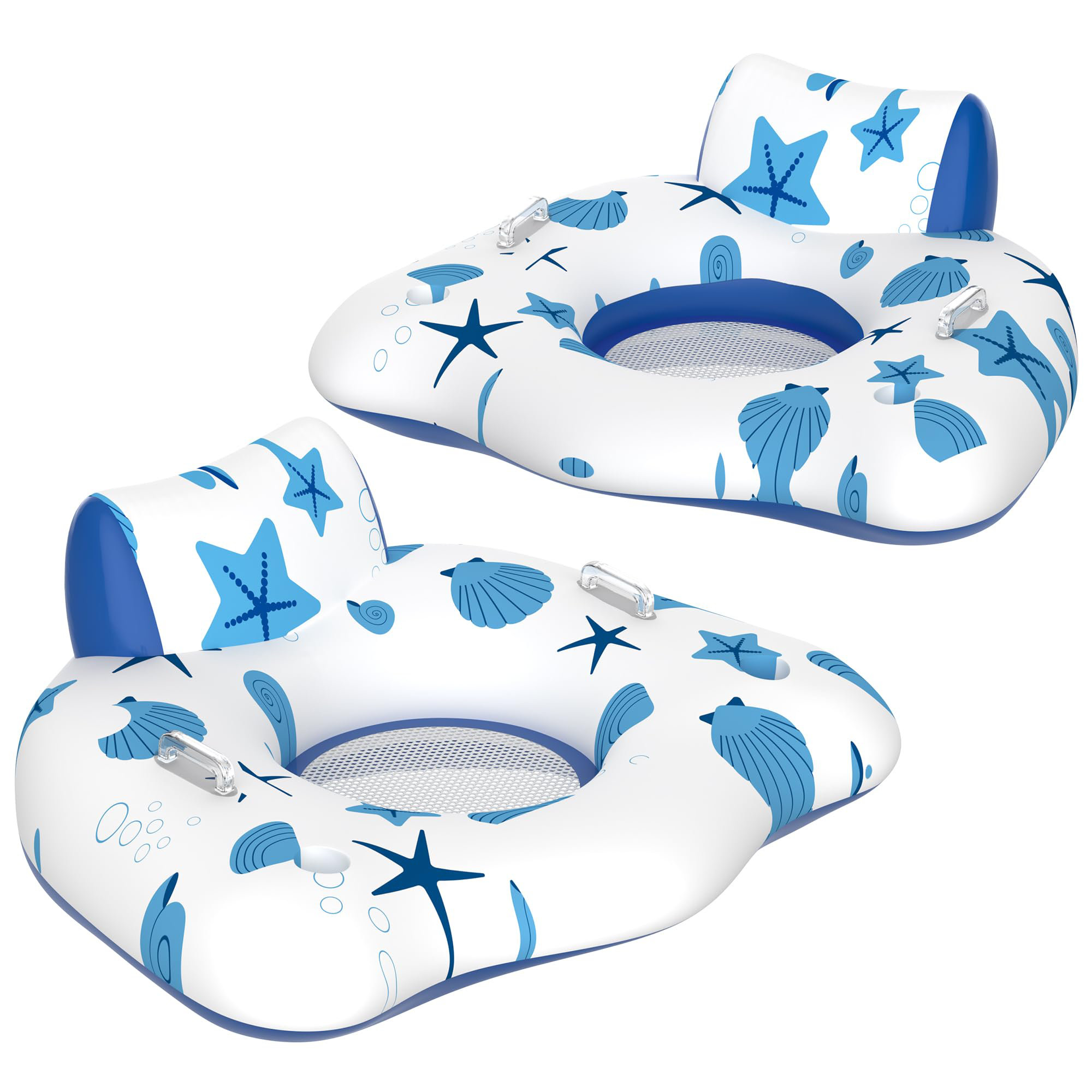 Utibia Inflatable Pool Floats Adult, 2 Pack Floating Lounge Chairs with ...