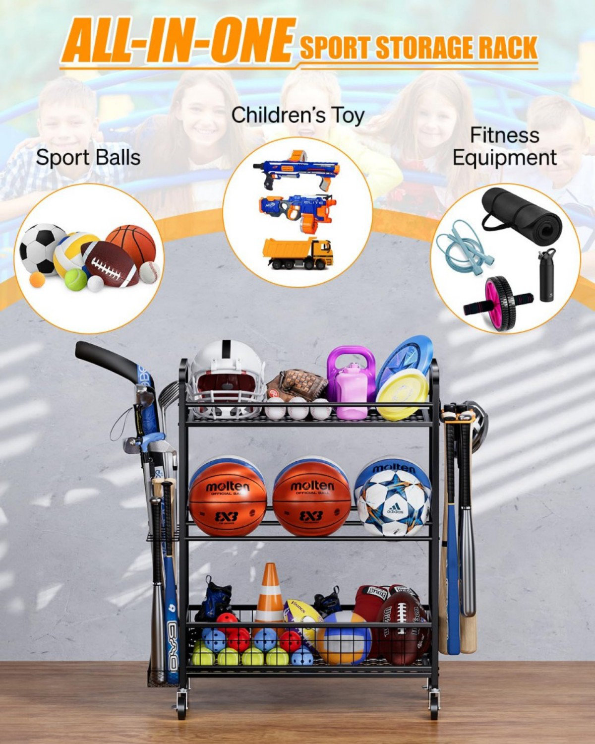 Rebrilliant Organizer For Garage Indoor Outdoor Toy Storage Rack ...