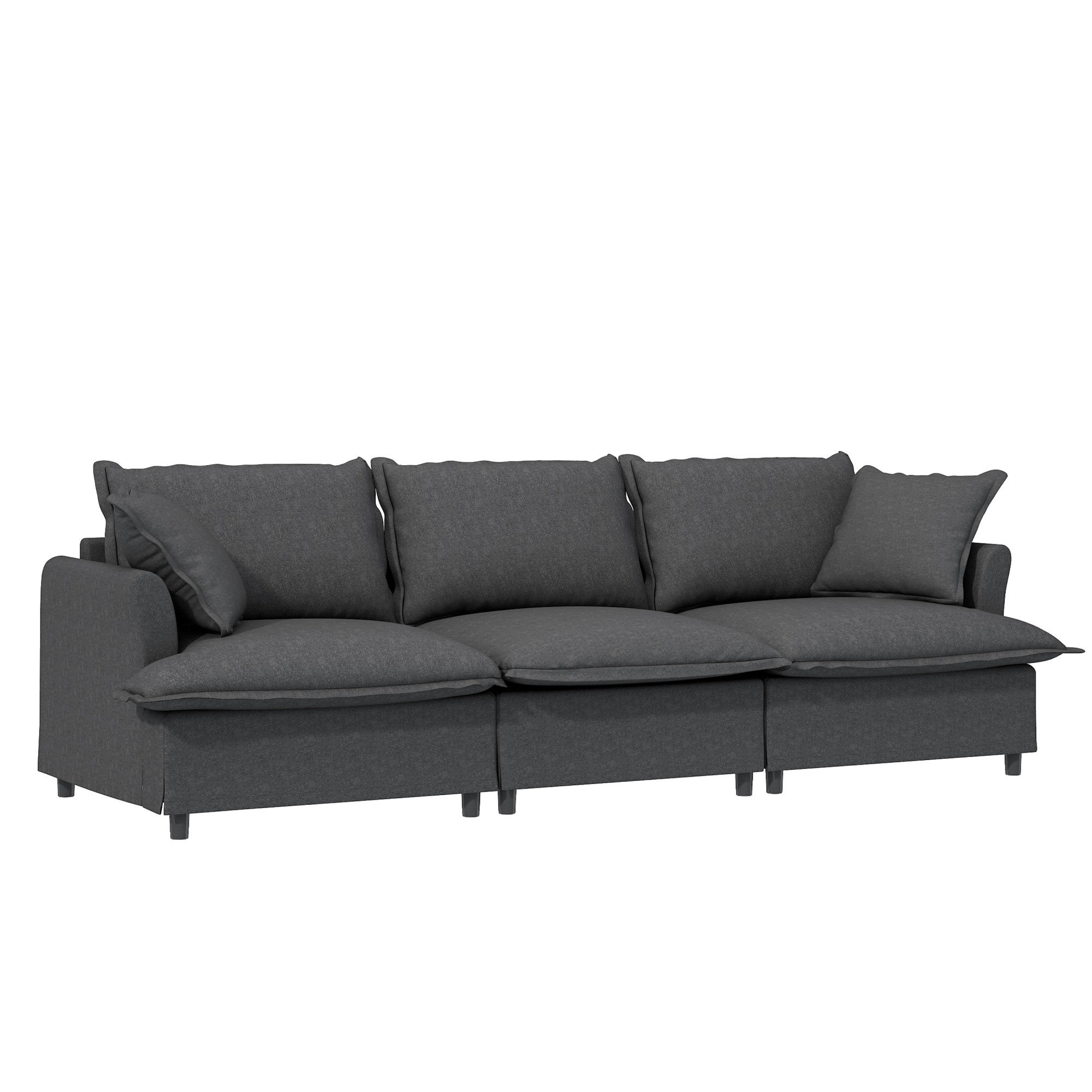 Latitude Run® 3 Seat Modular Sectional Sofa with Throw Pillows | Wayfair