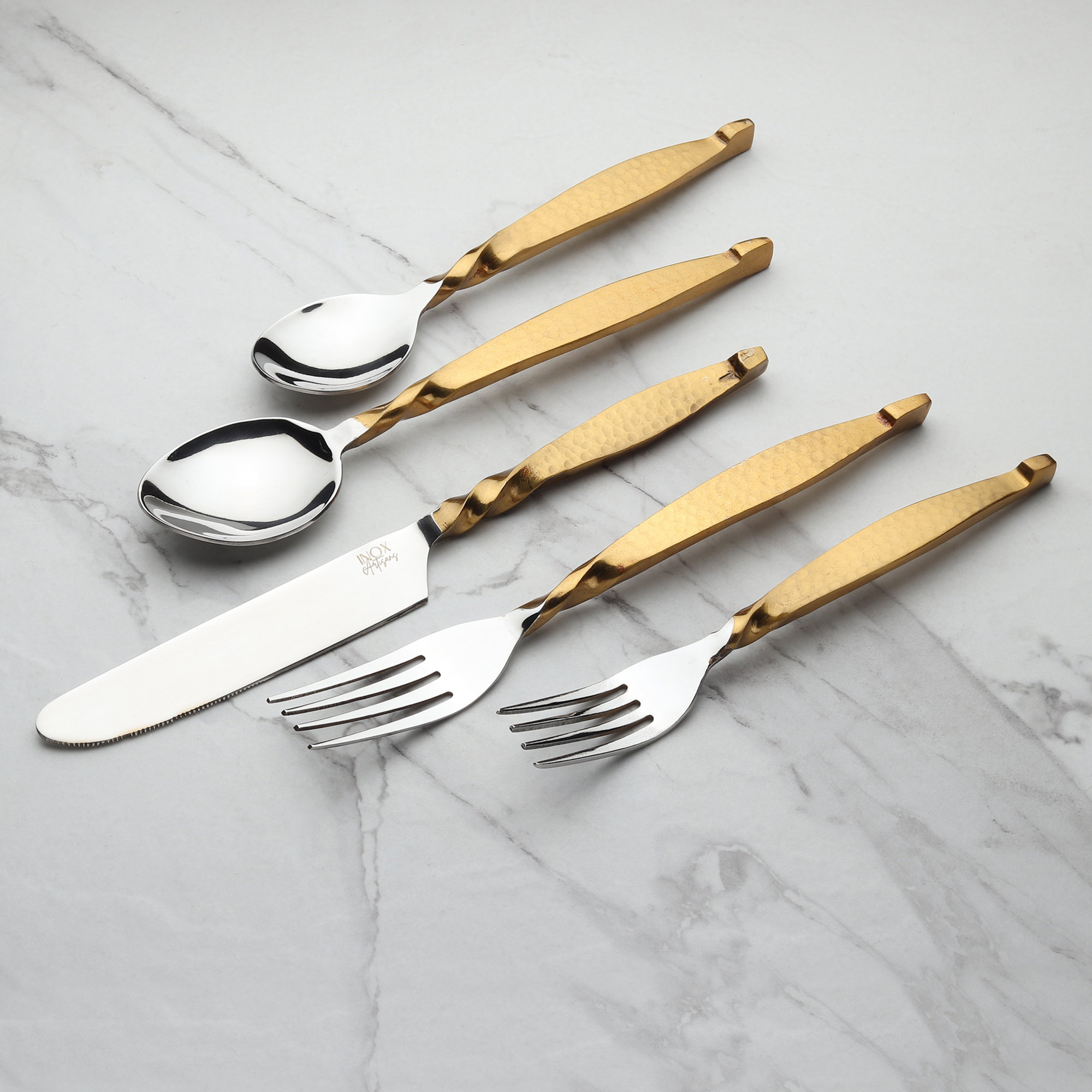 Mercer41 Twisted Urban Flatware, 5 Pc. Place Setting | Wayfair