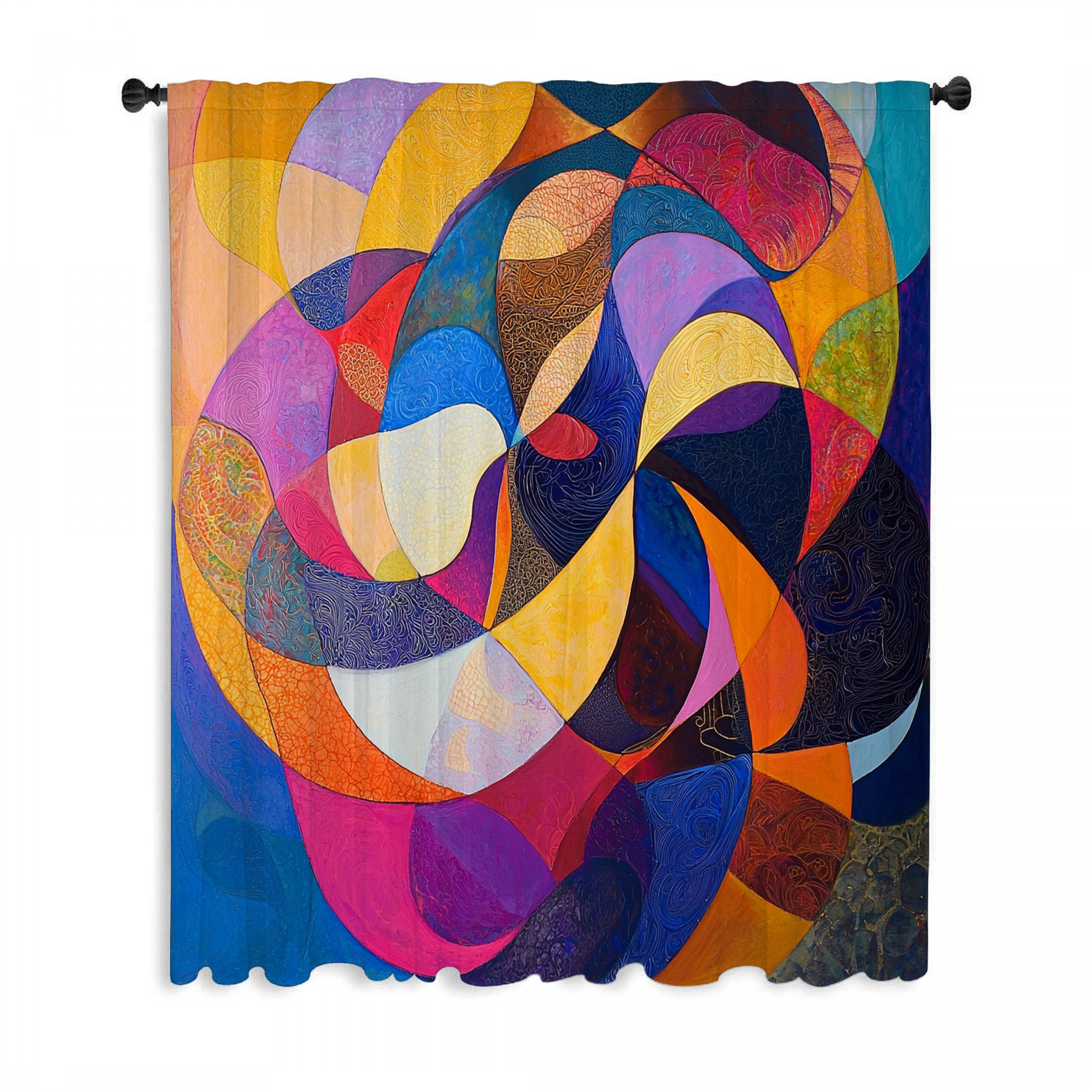 Dakota Fields Abstract Swirls Window Curtains, Abstract Blockout ...