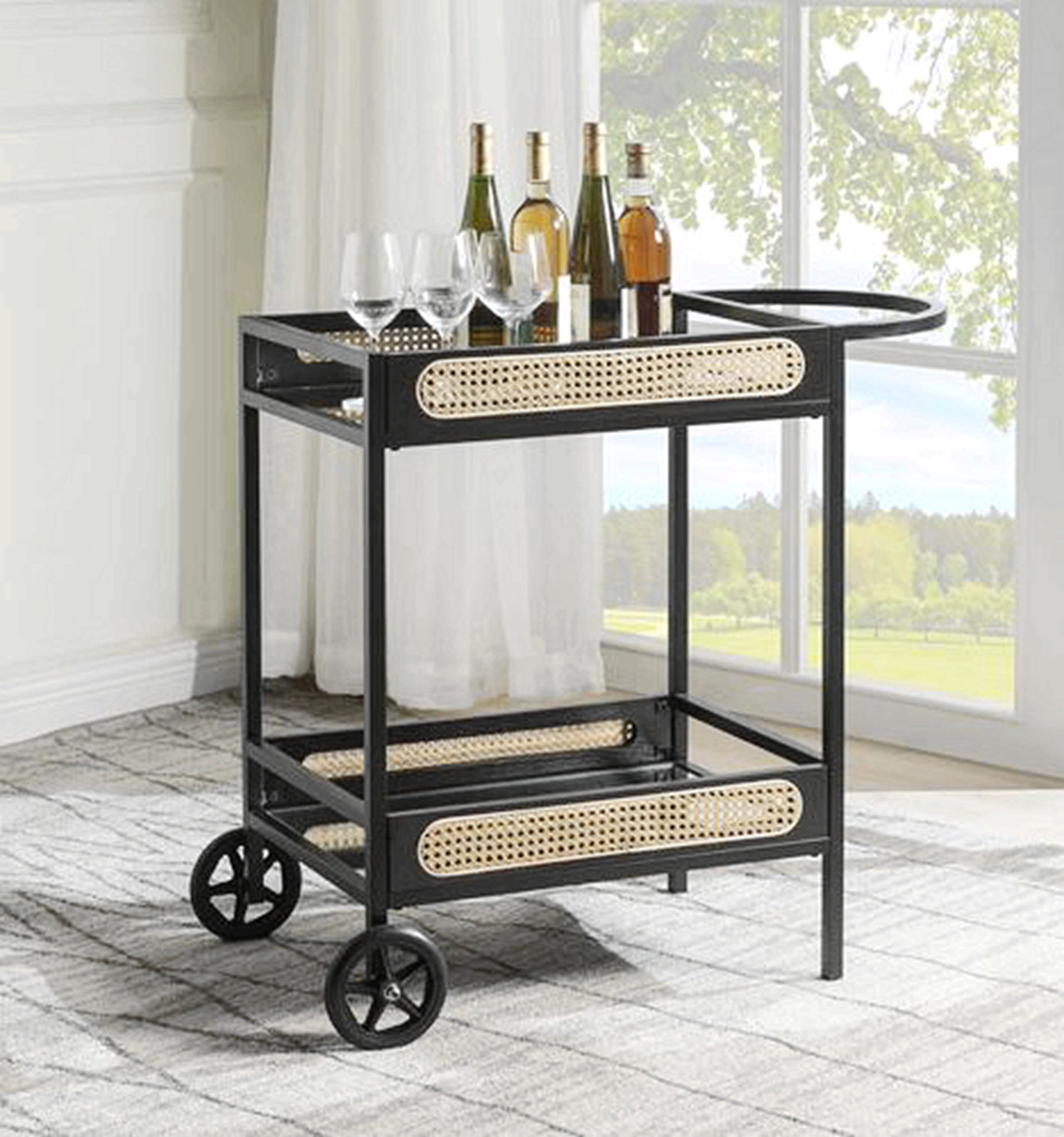 Bay Isle Home™ Colson Industrial Bartending Cart | Wayfair