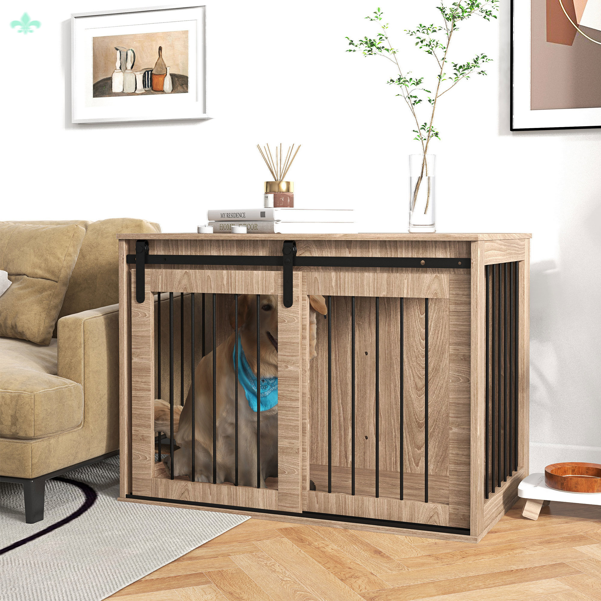 Tucker Murphy Pet™ End Table Dog Cage For Large Sized Dog For Indoor ...